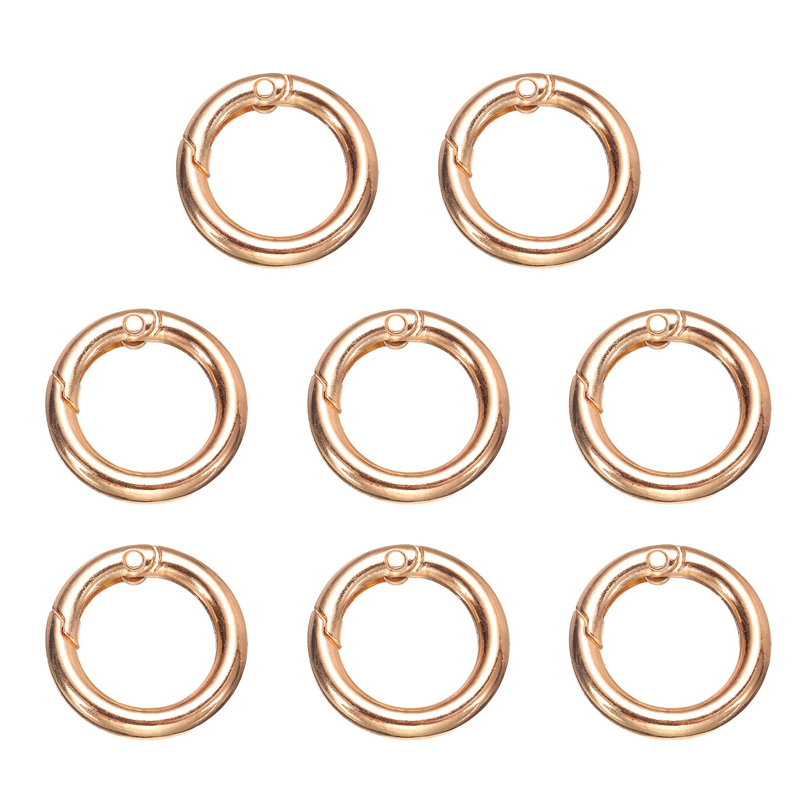 8pcs 25mm/1" Metal Spring O Ring Clip Snap Buckle Keyring, Round, Gold ...