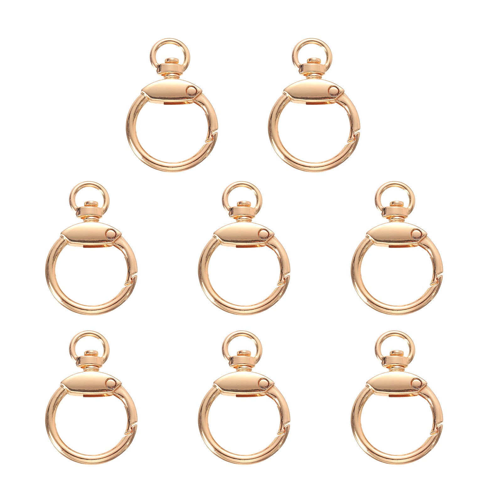 8pcs Metal Spring O Ring Clip Snap Buckle Keyring, Gold | Harfington