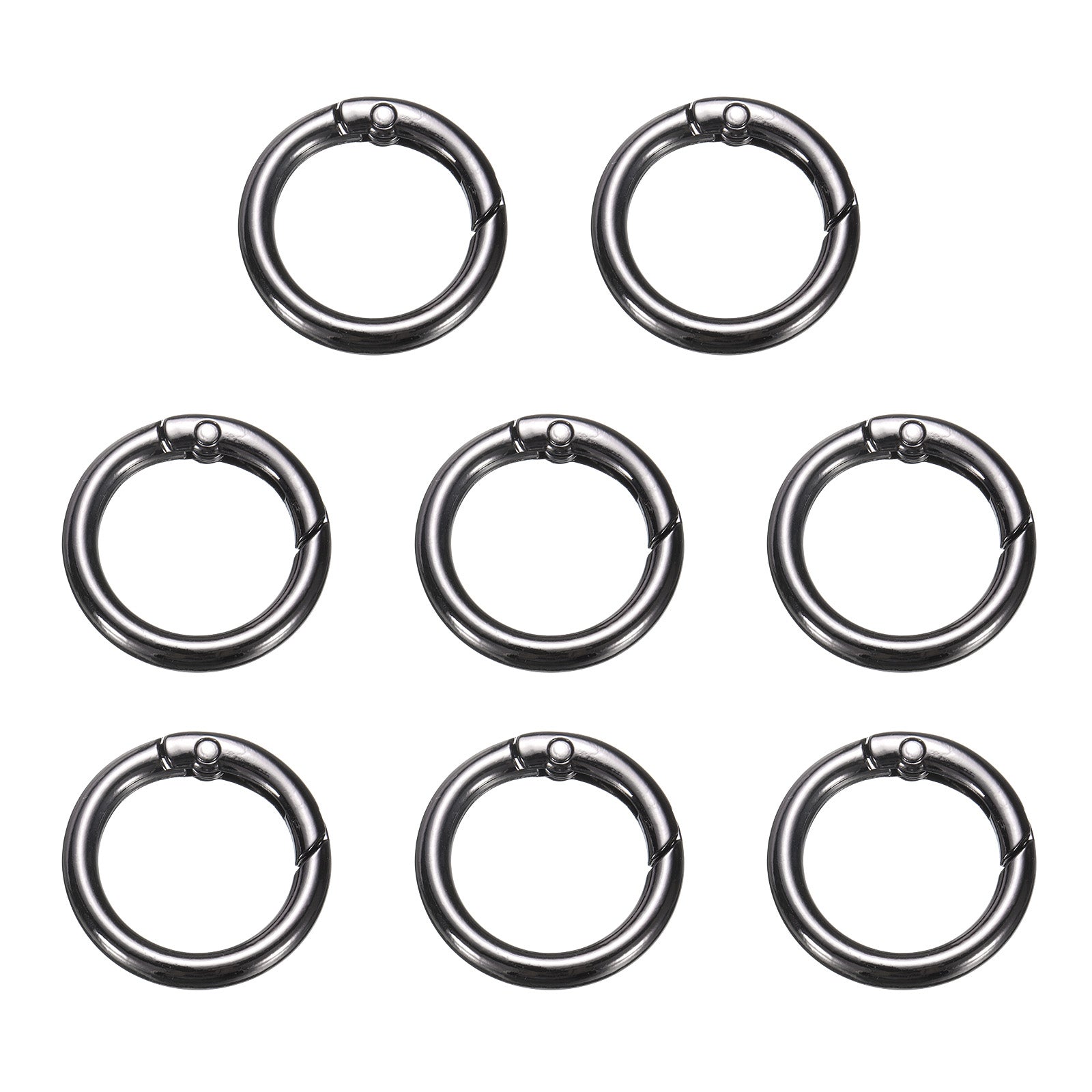 8pcs 27mm/1 1/16" Metal Spring O Ring Clip Snap Buckle Keyring, Round ...