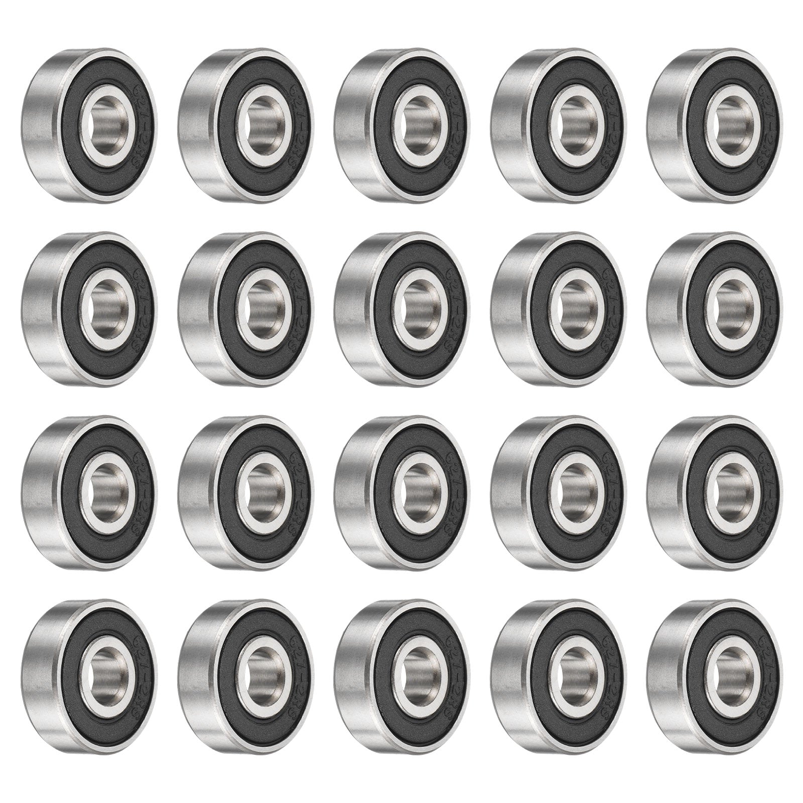 Uxcell 20Pcs 627RS Deep Ball Bearings 6.9x22x7mm Double Shield Bearing ...