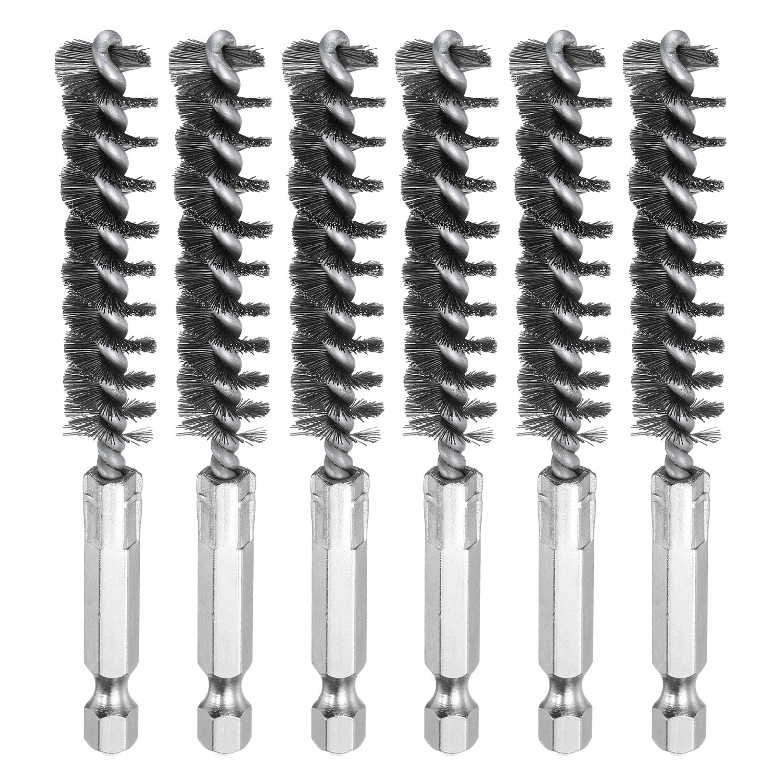 6Pcs 304 Stainless Steel Bore Brush 11mm Dia 4" Long Cleaning Twisted ...