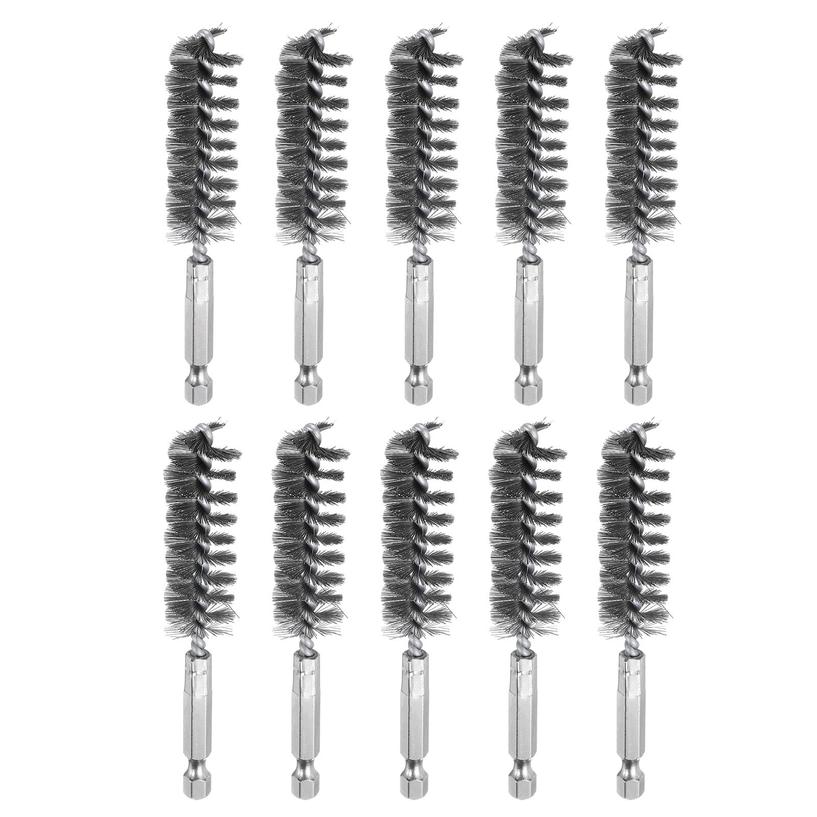10Pcs 304 Stainless Steel Bore Brush 17mm Dia 4" Long Cleaning Twisted ...
