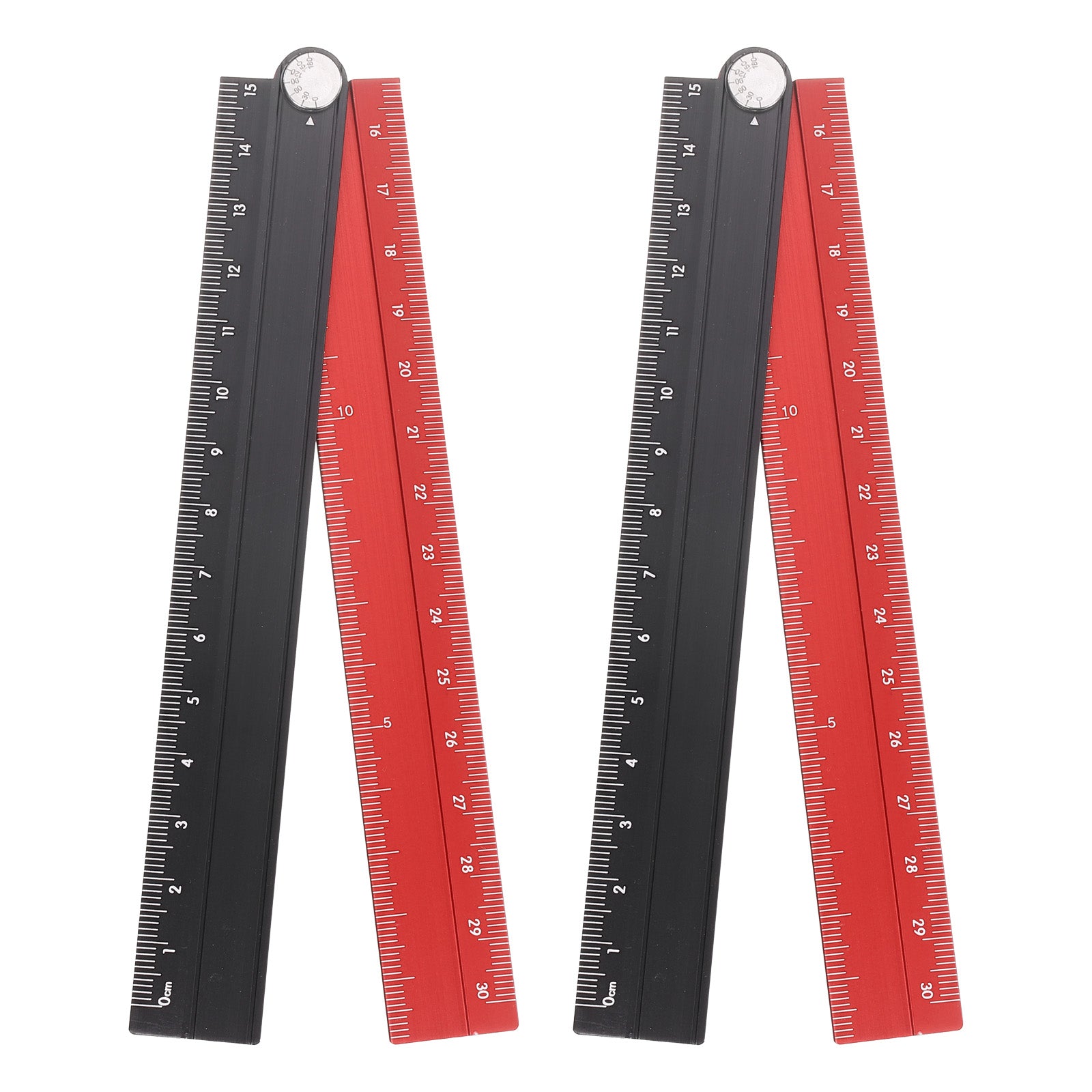 2pcs Straight Ruler 30cm Metric Aluminum Alloy Ruler, Black Red ...