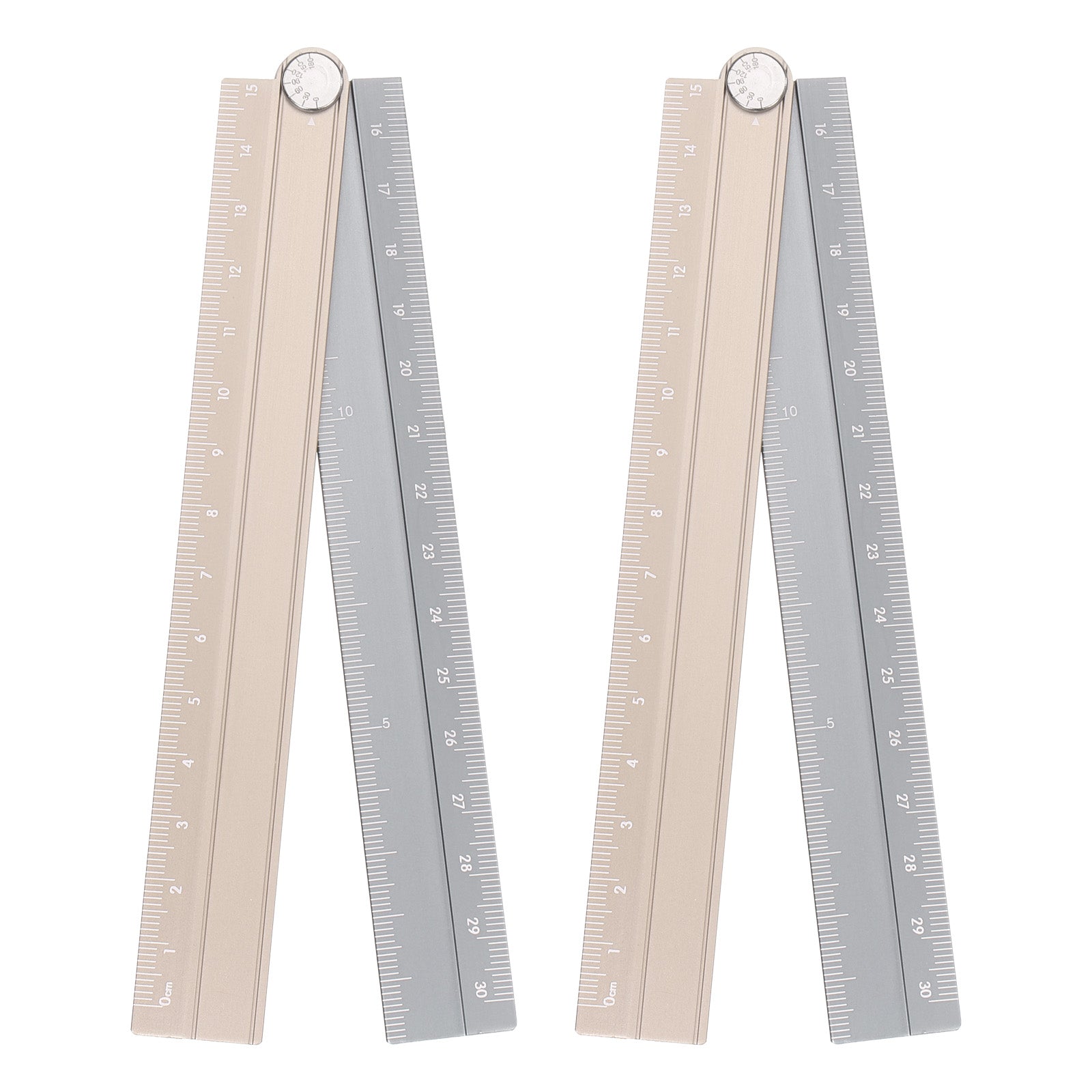 2pcs Straight Ruler 30cm Metric Aluminum Alloy Ruler, Gold Silver ...