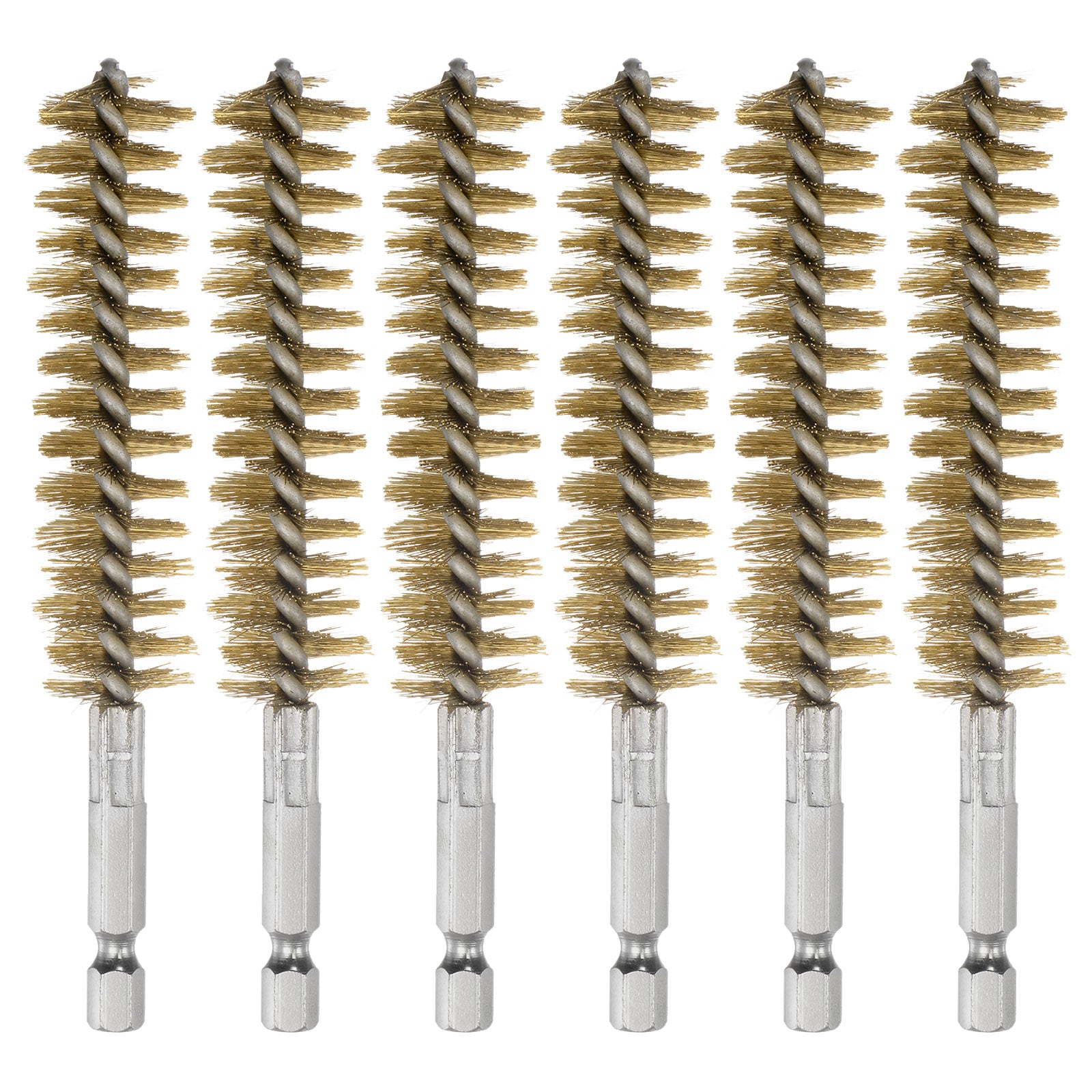 6Pcs Brass Bore Brush 19mm Dia 4.5" Cleaning Twisted Wire Brush ...