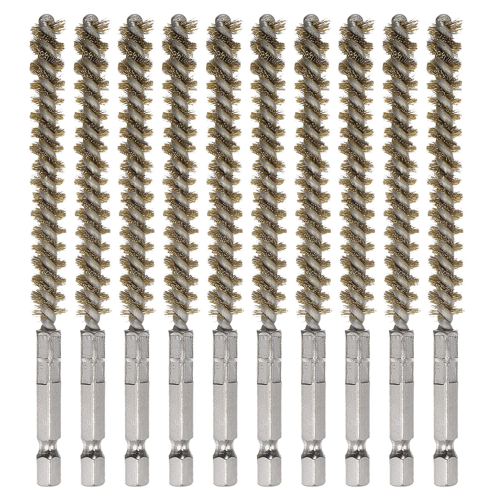 10Pcs Brass Bore Brush 8mm Dia 4.5" Cleaning Twisted Wire Brush ...