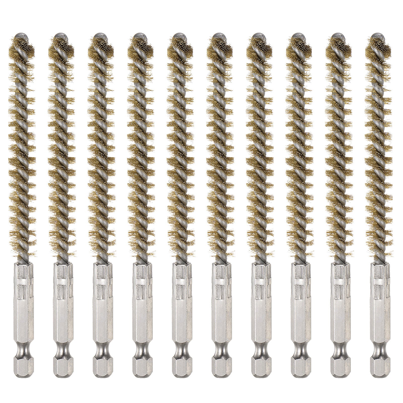 10Pcs Brass Bore Brush 9mm Dia 4.5" Cleaning Twisted Wire Brush ...