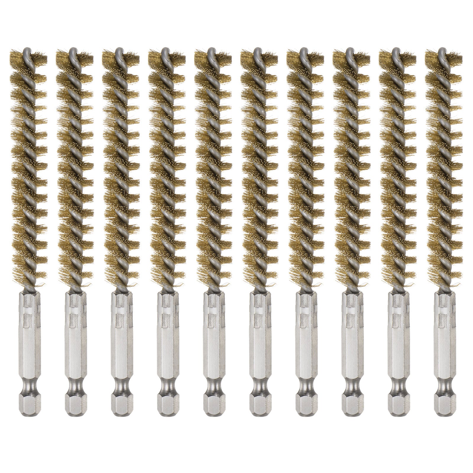 10Pcs Brass Bore Brush 11mm Dia 4.5" Cleaning Twisted Wire Brush ...