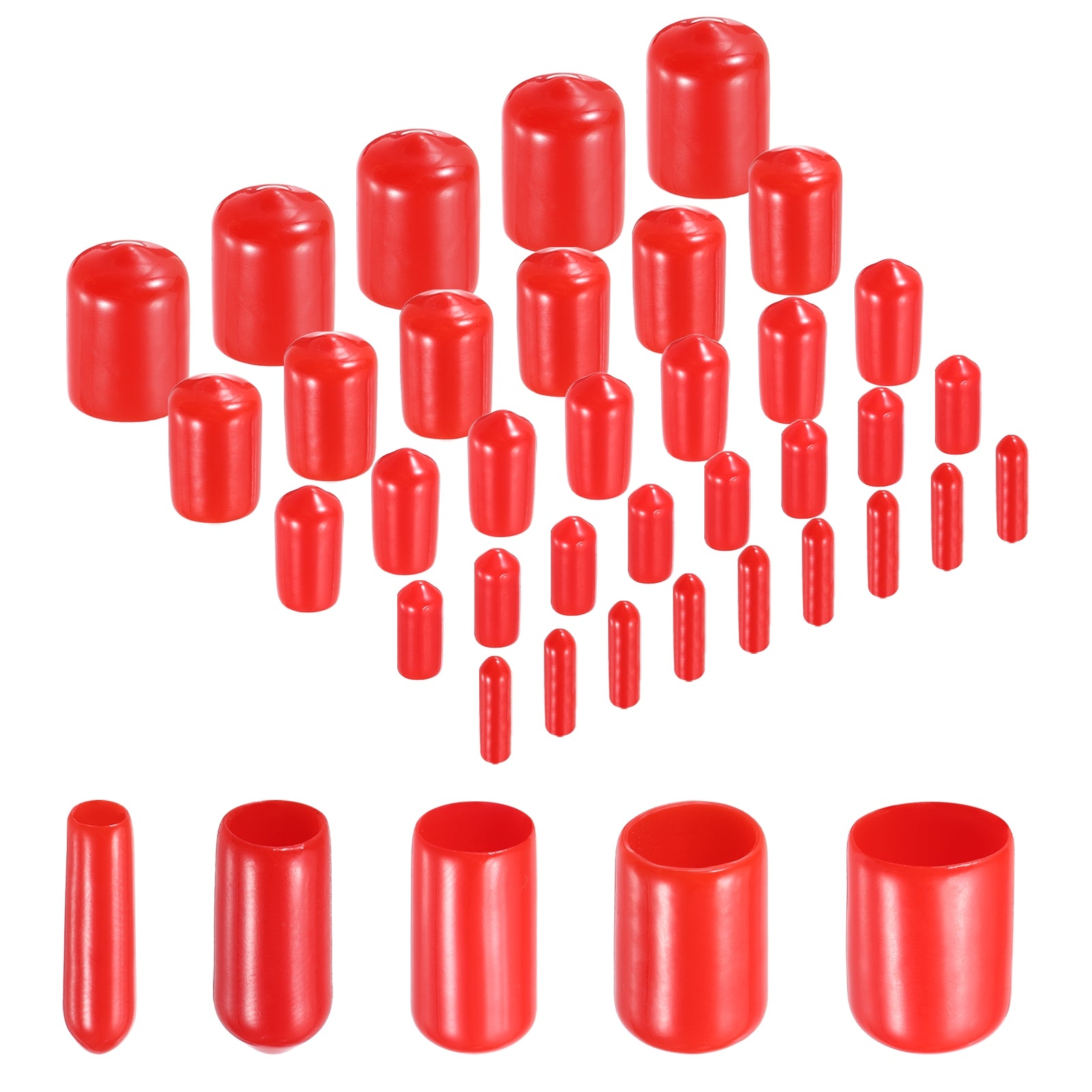 Uxcell 100pcs Round Rubber End Caps Protective Caps 1/8" 1/4" 3/8" 1/2 ...