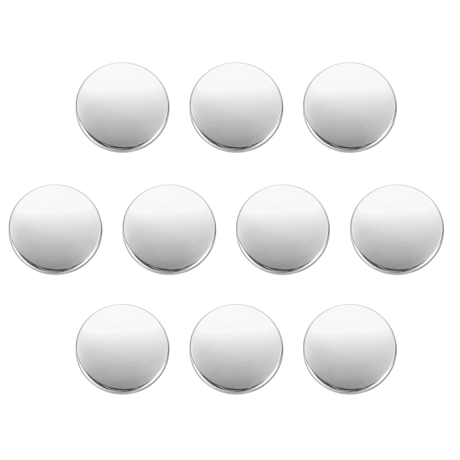10pcs Metal Round Buttons 15mm Alloy Flat Sewing Buttons, Silver ...