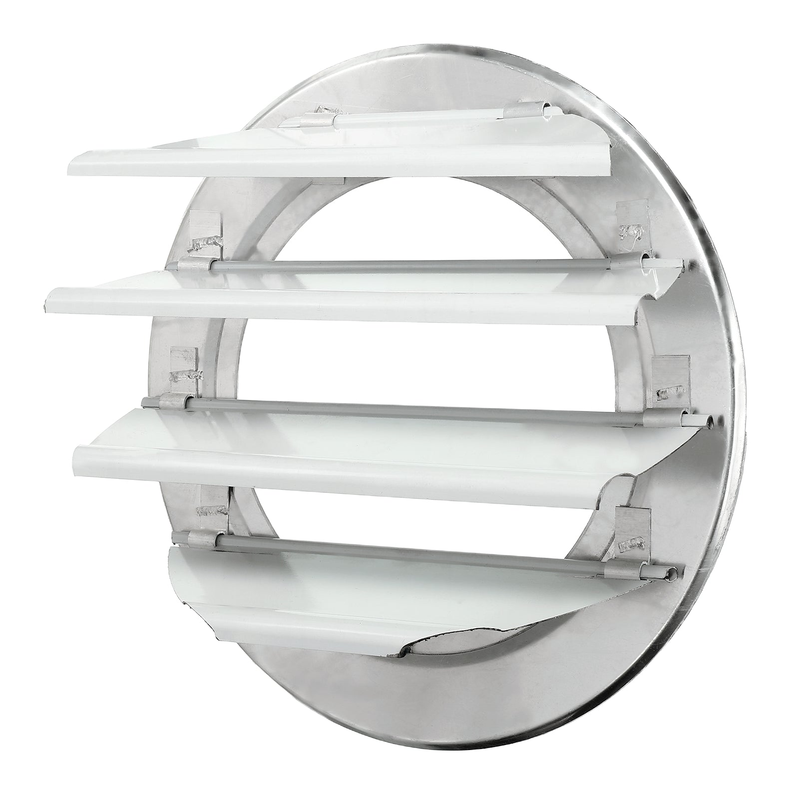 8 Inch Aluminum Vent Cover, Shutter Exhaust Fan Louvered Vent, White ...