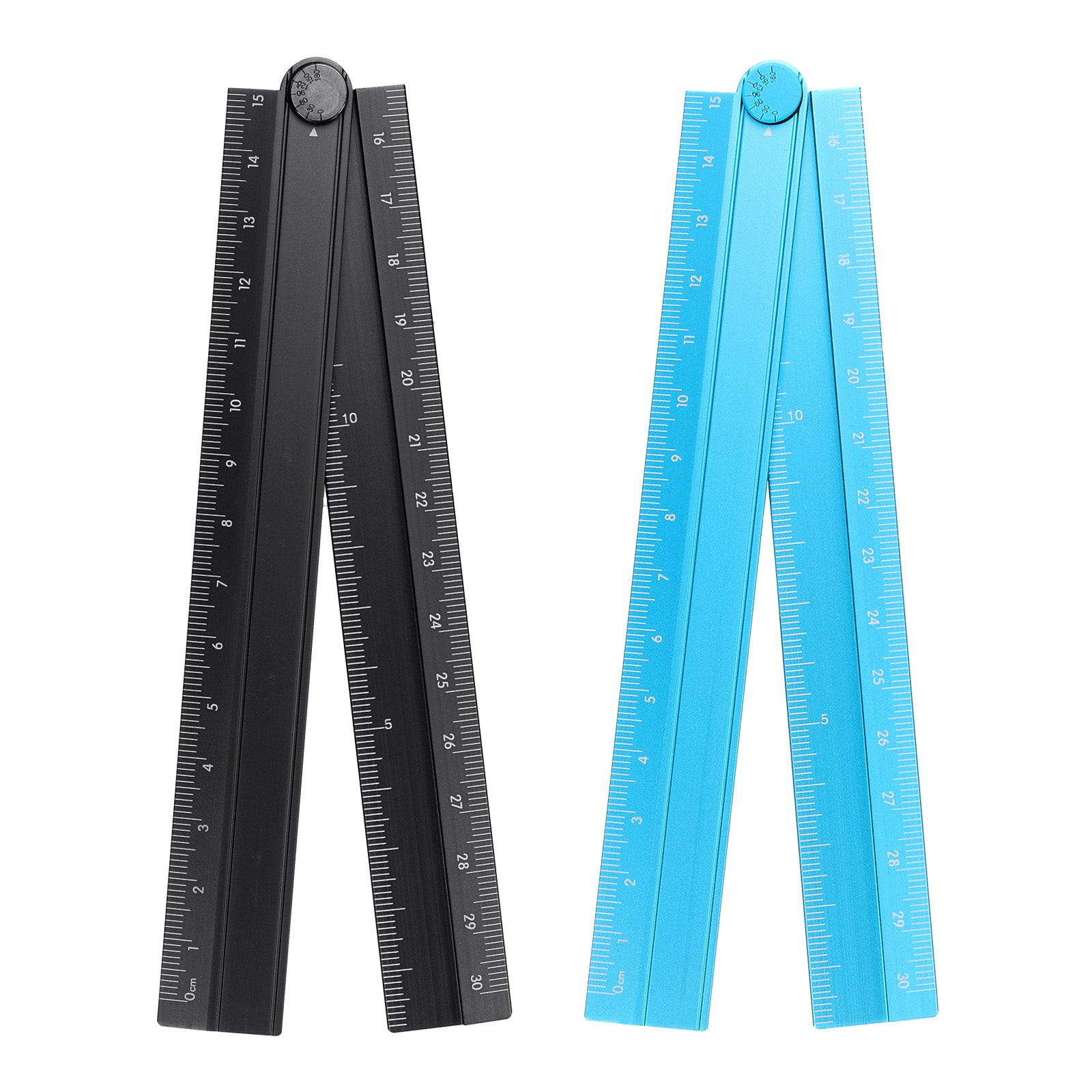 2pcs Straight Ruler 30cm Metric Aluminum Alloy Ruler, Black/Peacock ...