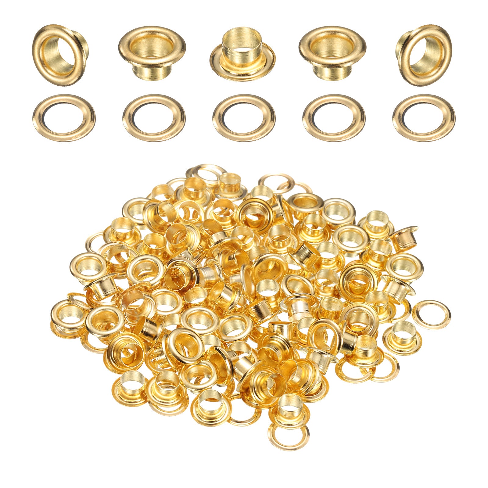 50Set Grommets Eyelets 6mm 1/4 Inch Brass Eyelets Kit with Washers for ...
