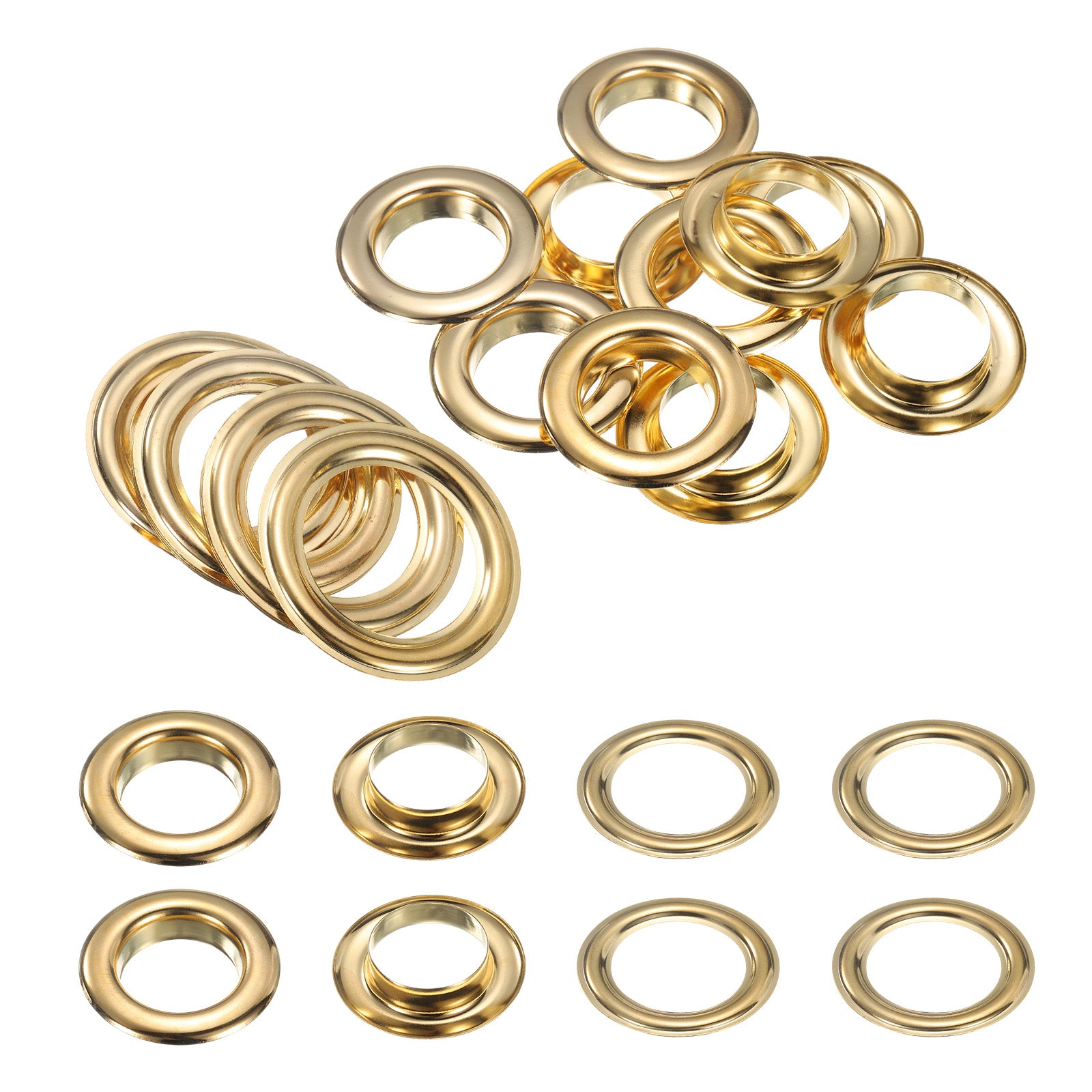 10Set Grommets Eyelets Kit 20mm Brass Eyelets with Washers, Gold ...