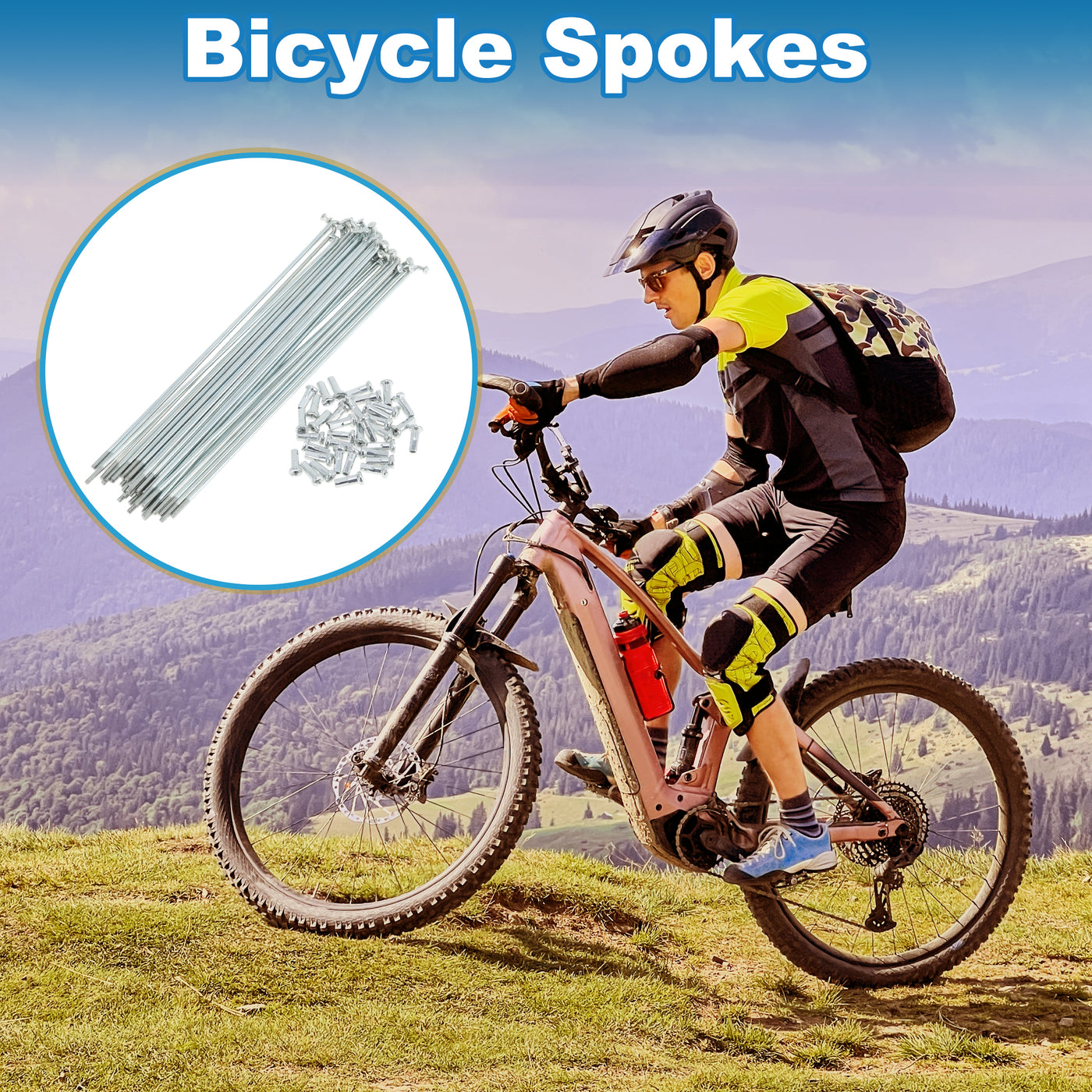 36 Set 14G Bicycle Spokes 154mm Bike Wheel Spokes Galvanized Carbon ...