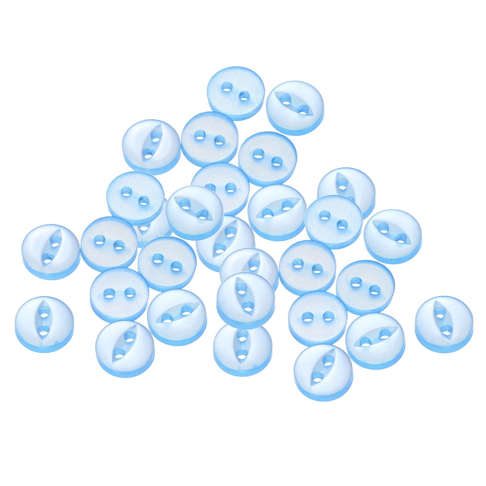 20pcs Sky Blue Round Sewing Buttons 9mm Resin 2-Hole Fish Eye Craft ...