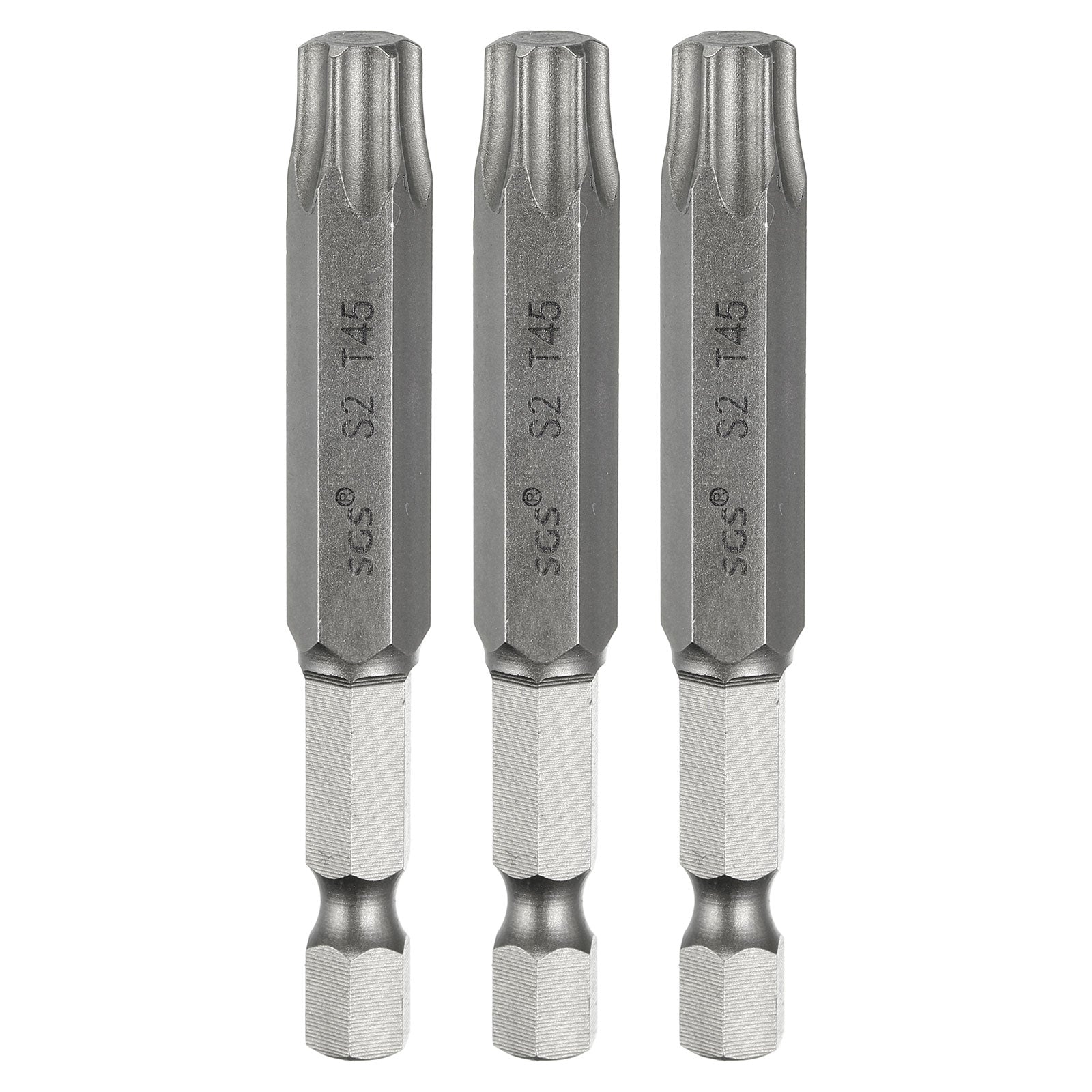 3pcs T45 Torx Head Screwdriver Bit 1/4" Hex Shank 2.6" Long Magnetic No ...