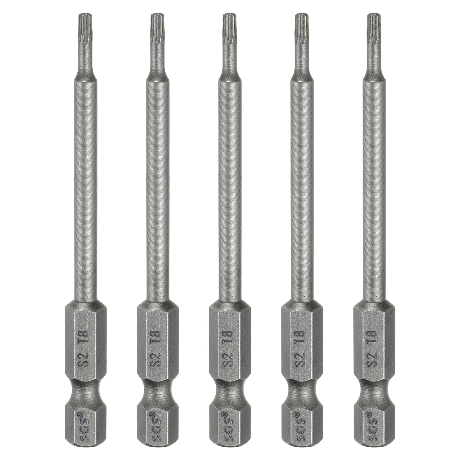 5pcs T8 Torx Head Screwdriver Bit 1/4" Hex Shank 3" Long Magnetic No ...