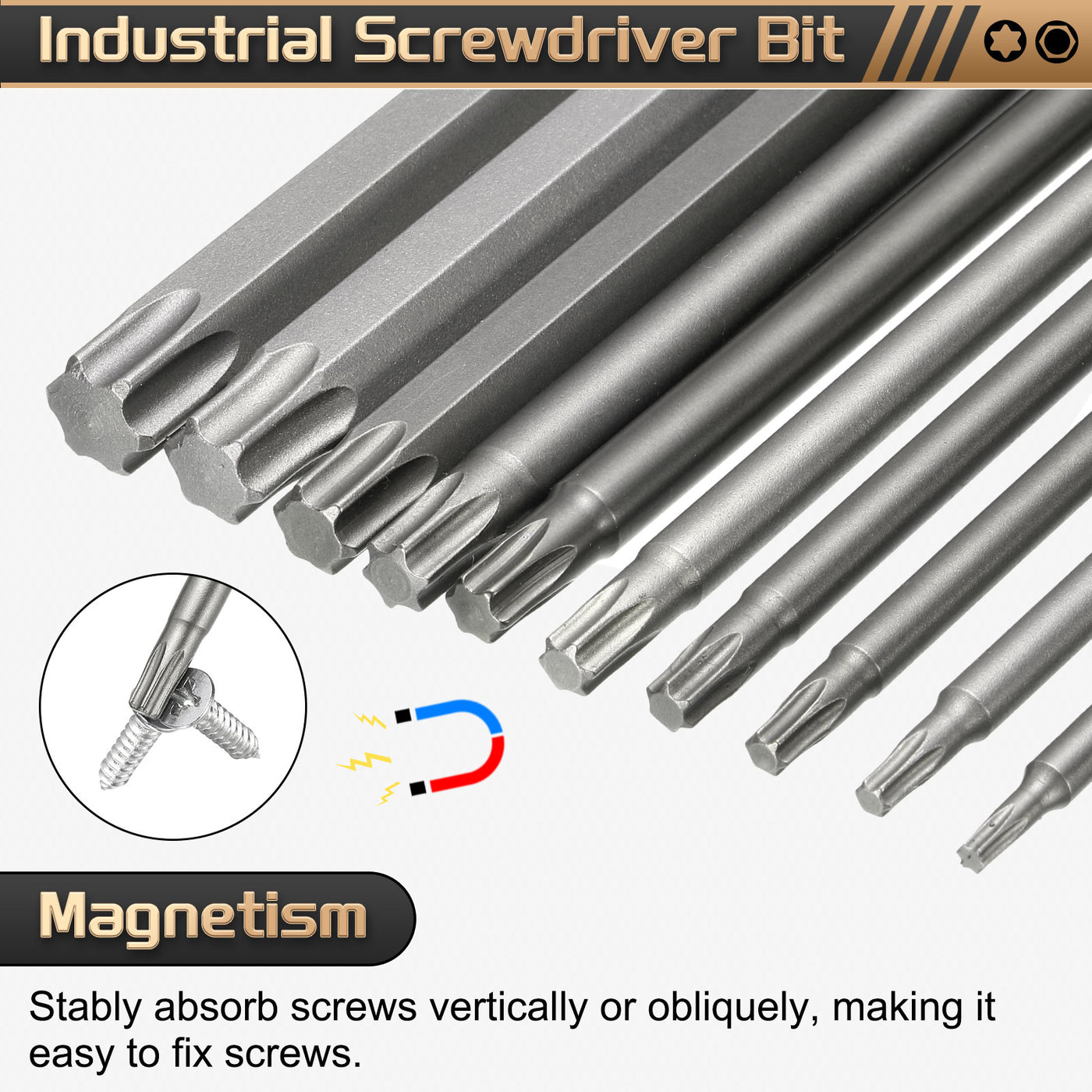 T20 Torx Head Screwdriver Bit 1/4" Hex Shank 3.15" Long Magnetic No Hole Tip | Harfington