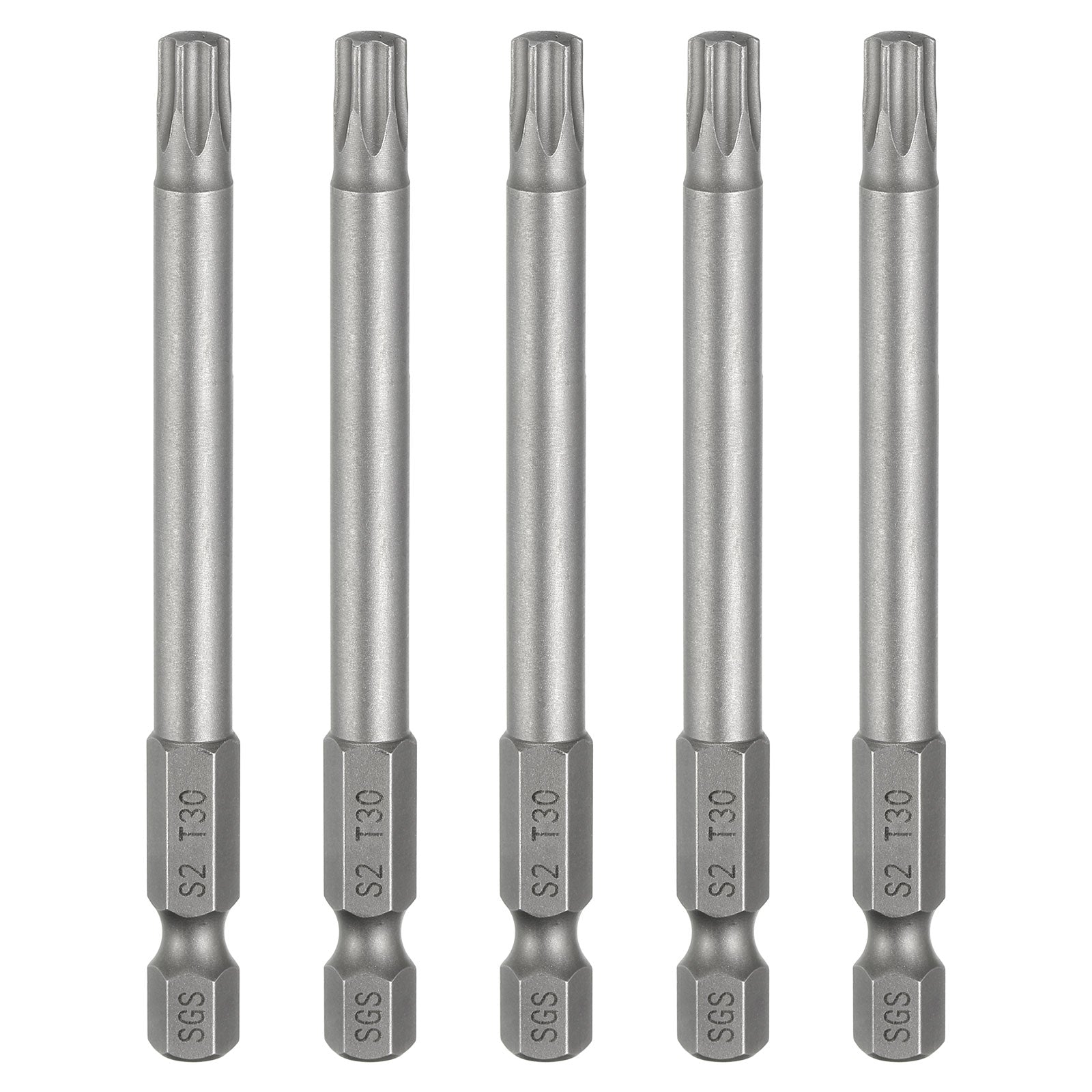 5pcs T30 Torx Head Screwdriver Bit 1/4" Hex Shank 3.15" Long Magnetic ...