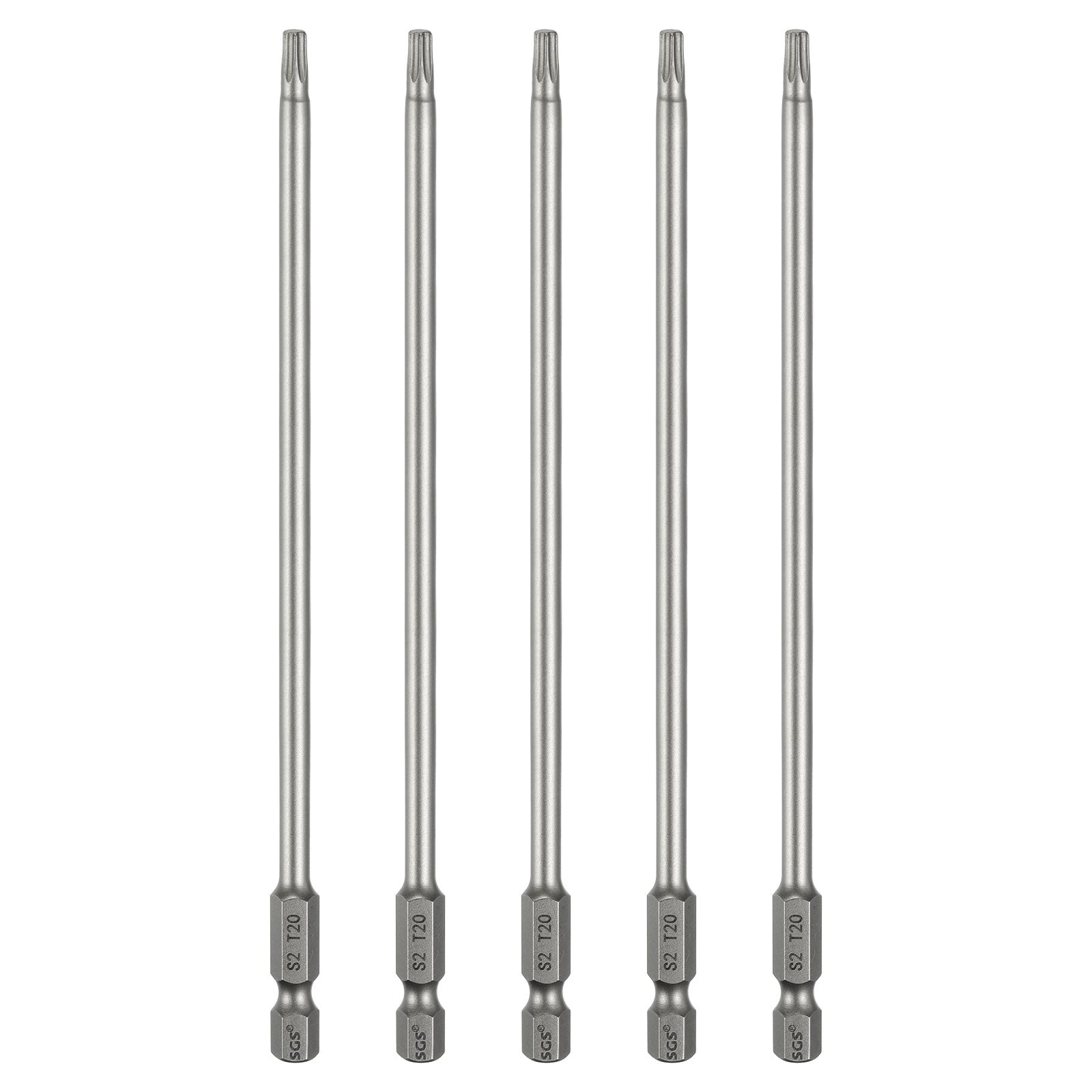 5pcs T20 Torx Head Screwdriver Bit 1/4" Hex Shank 6" Long Magnetic No ...