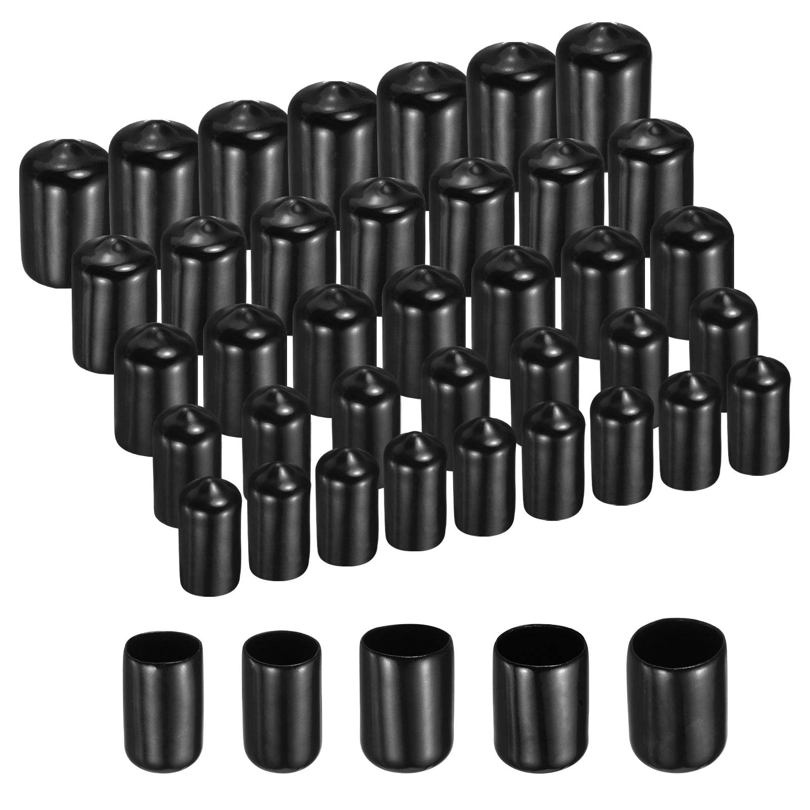 Uxcell 50pcs Rubber End Caps Protective Caps 10mm 11mm 12mm 13mm 14mm ...
