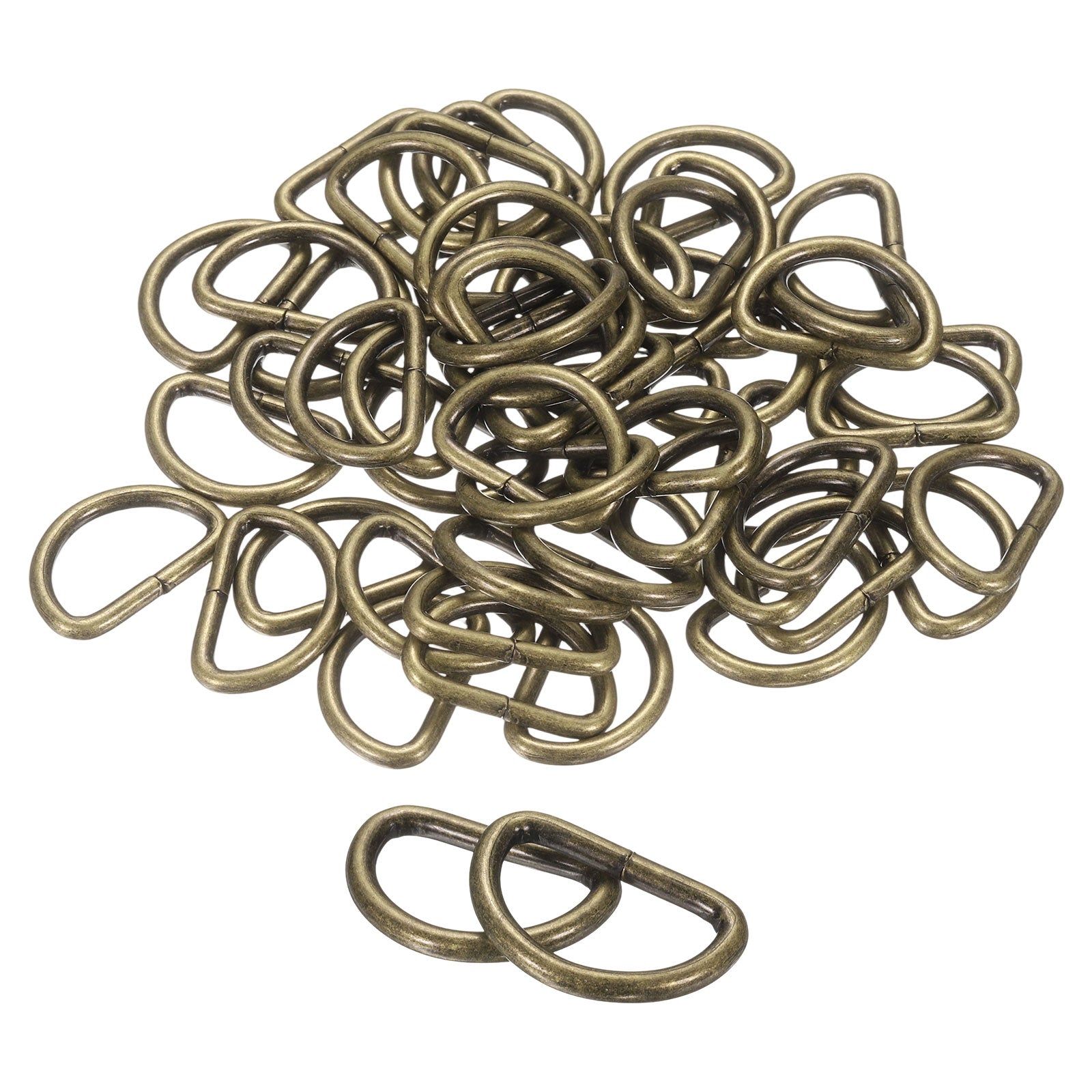 100pcs D Ring 3/4" (20mm) Metal Electroplate D-Shape Buckle Clips ...