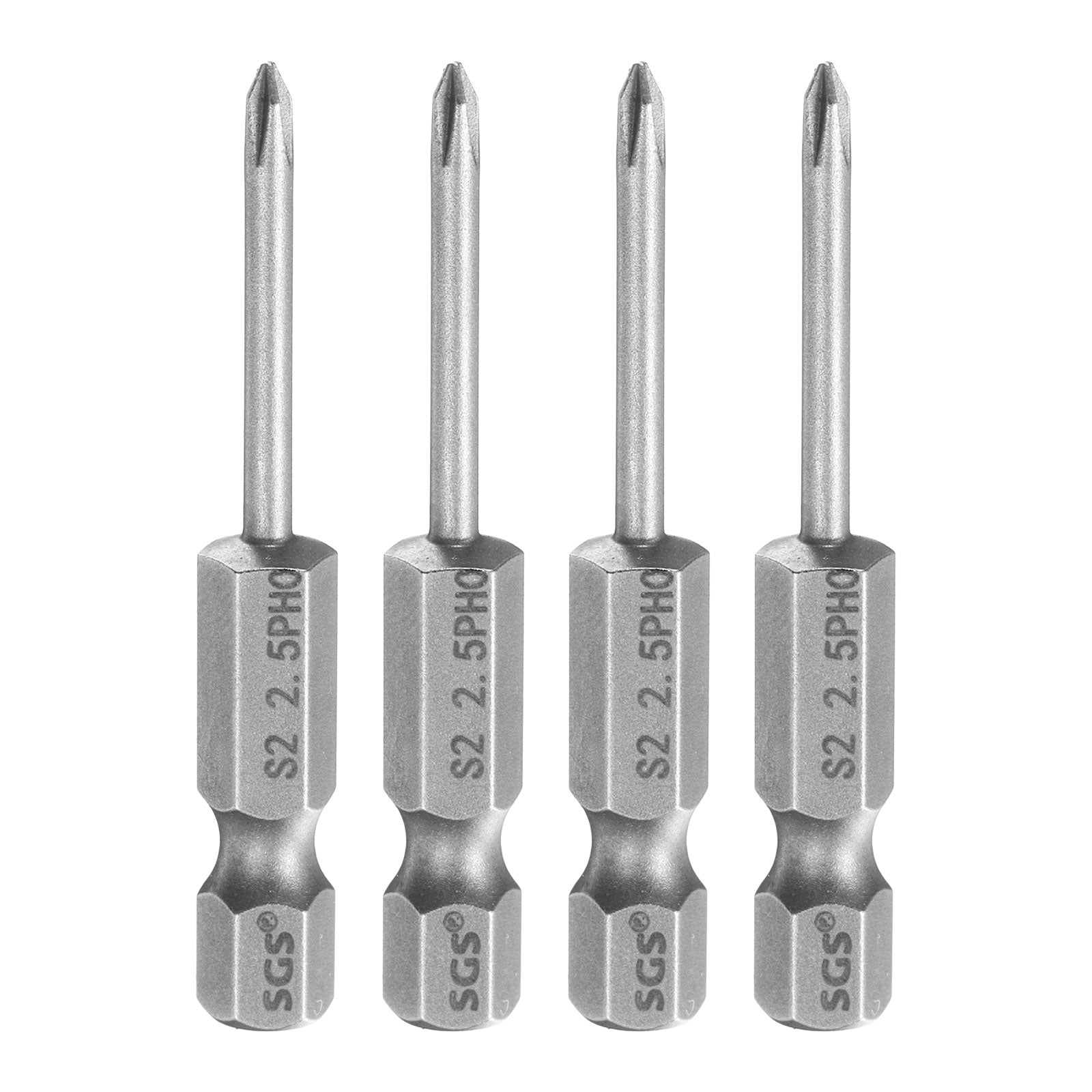 4pcs PH0 Phillips Screwdriver Bit 1/4" Hex Shank 2" Long 0.1" Rod ...