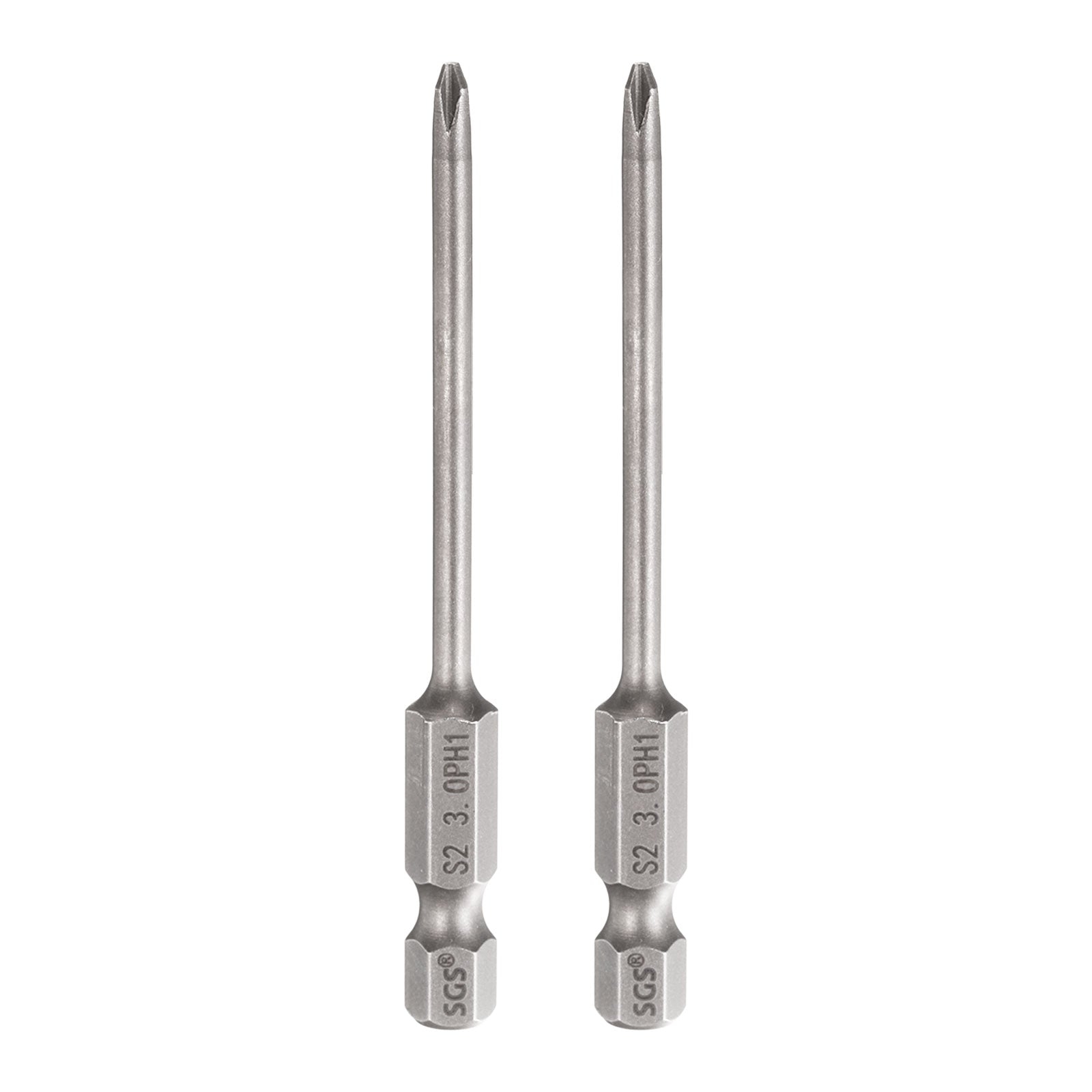 2pcs PH1 Phillips Screwdriver Bit 1/4" Hex Shank 3" Long 0.12" Rod ...