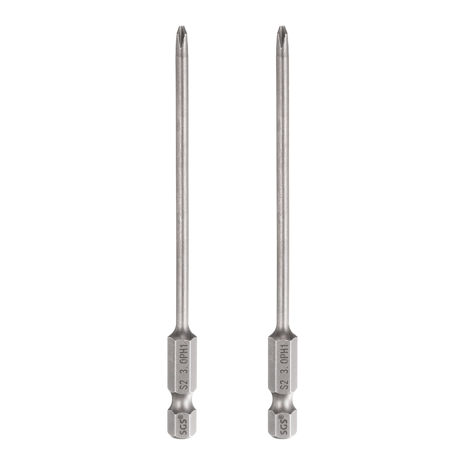 2pcs PH1 Phillips Screwdriver Bit 1/4" Hex Shank 4" Long 0.12" Rod ...