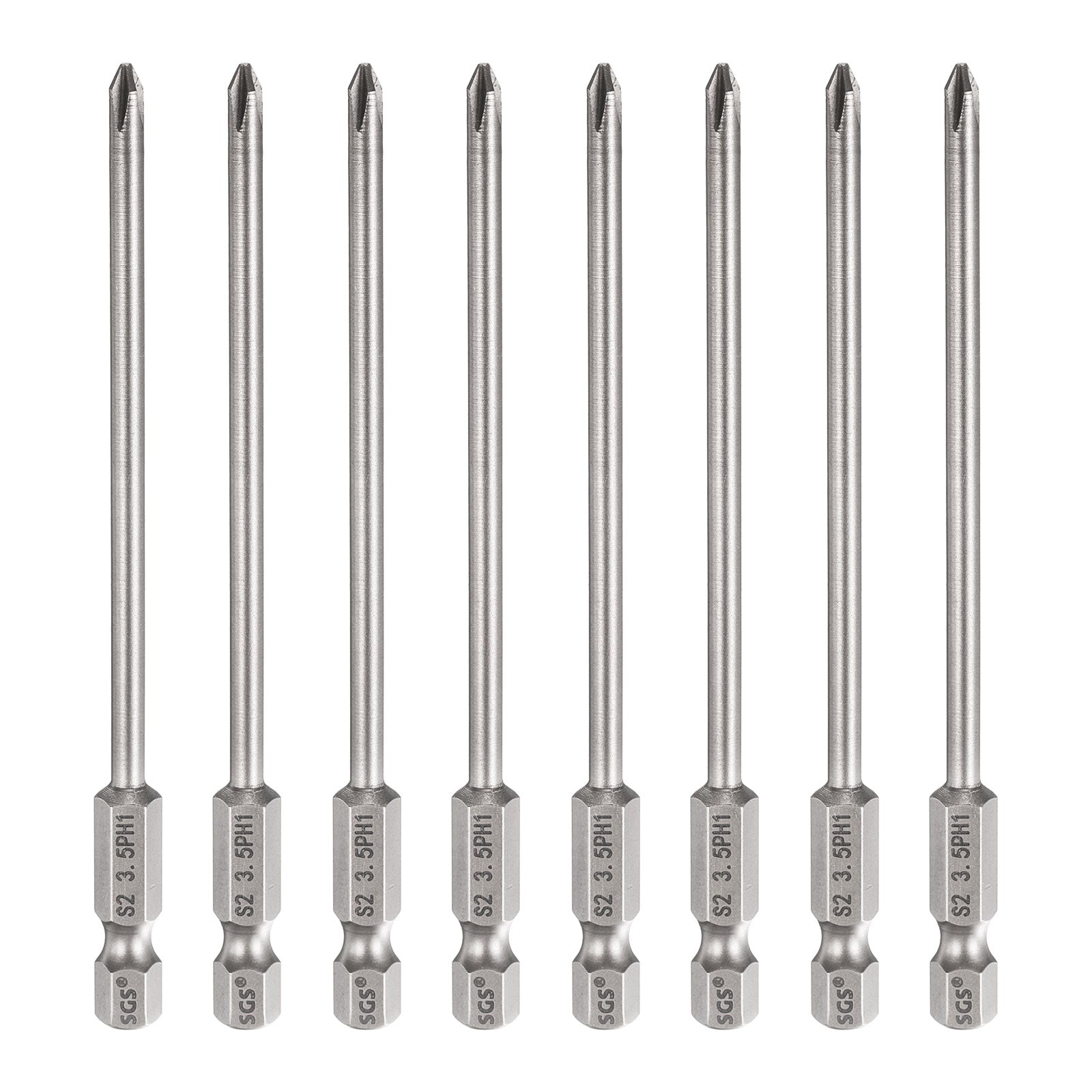 8pcs PH1 Phillips Screwdriver Bit 1/4" Hex Shank 4" Long 0.14" Rod ...