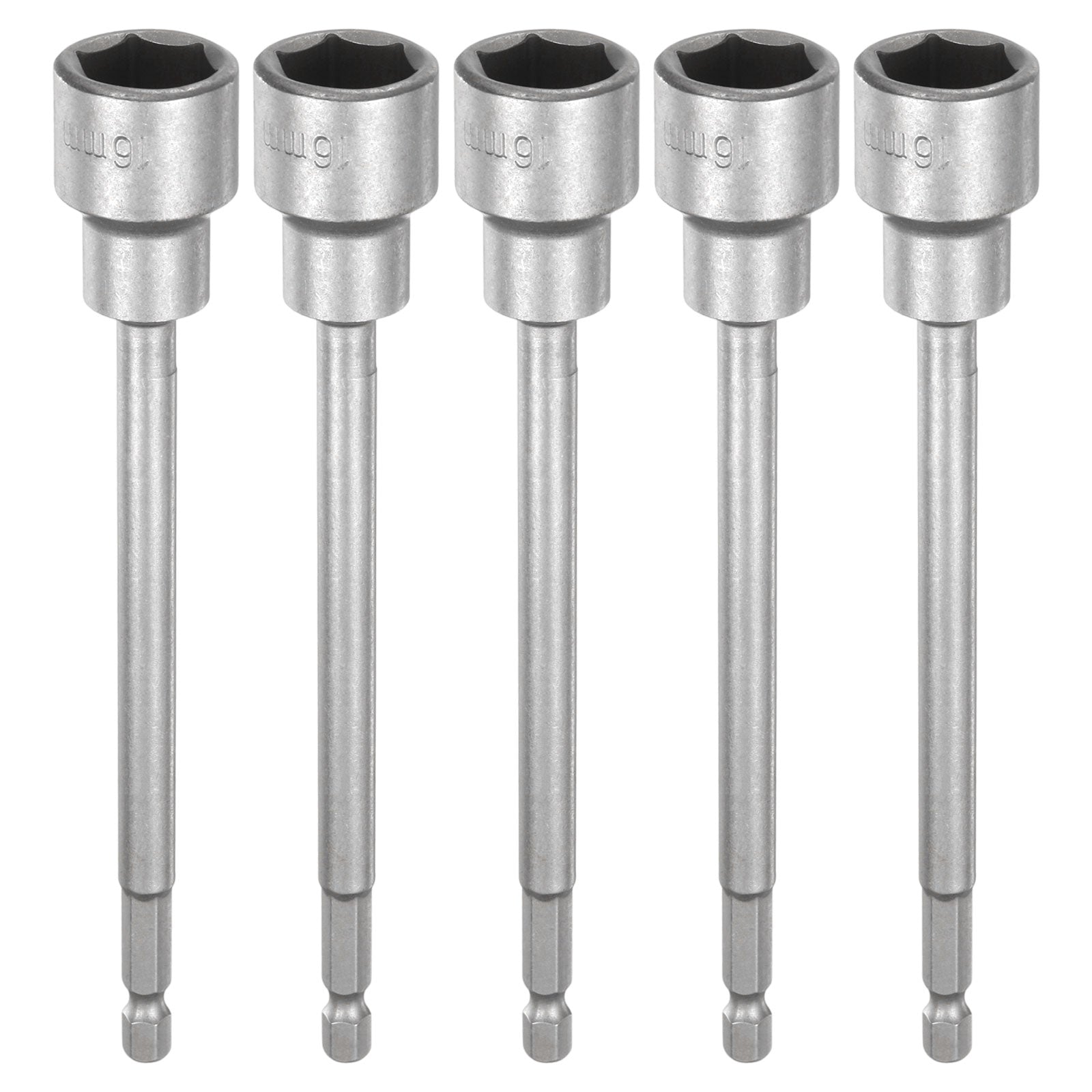 5pcs Nut Driver Drill Bit 16mm Socket 1/4" Hex Shank 6" Long Magnetic ...