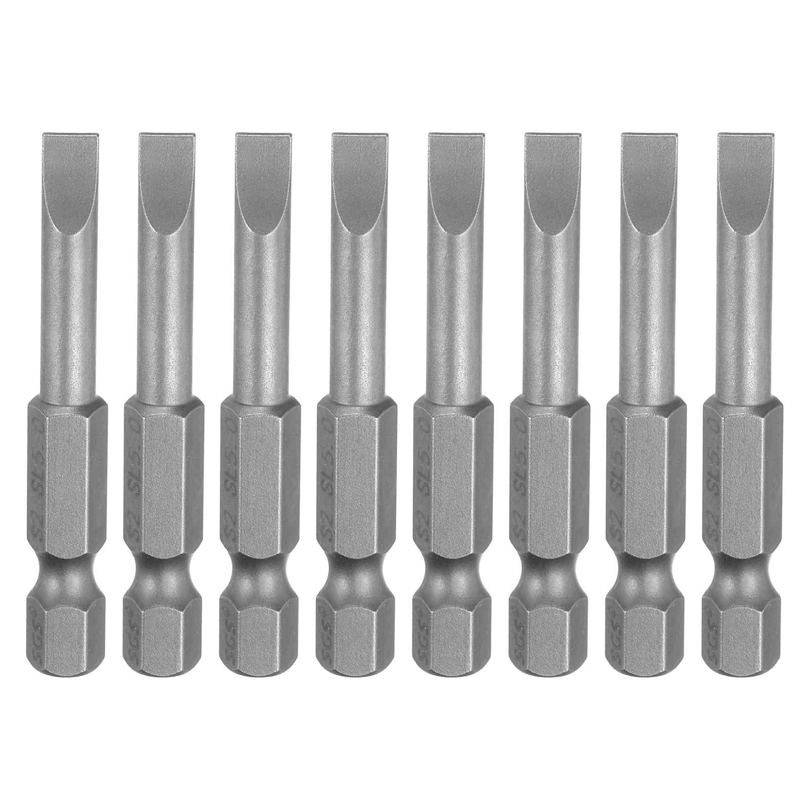 8pcs SL5.0 Slotted Screwdriver Bits 2" Long Magnetic Head Screw Driver ...