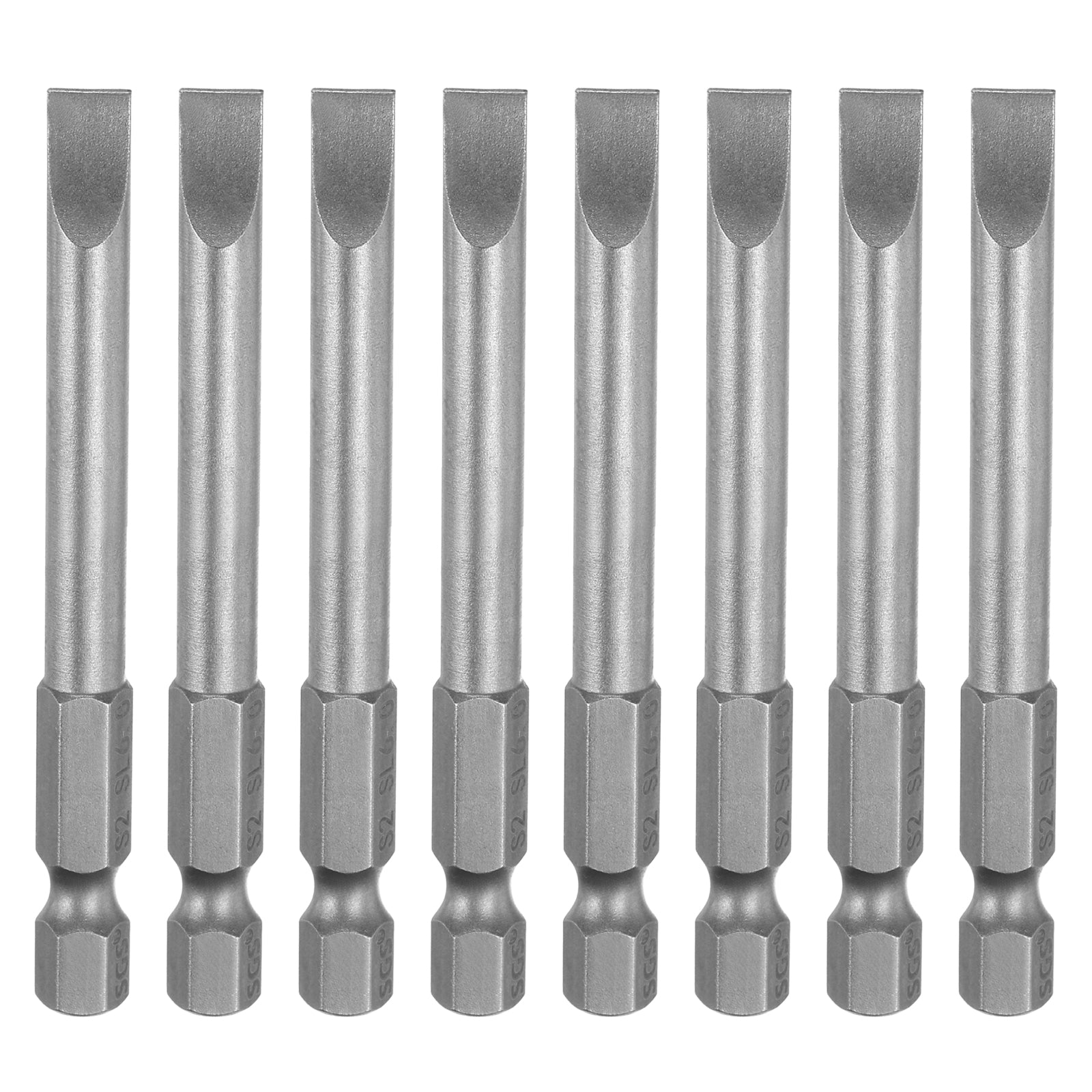 8pcs SL6.0 Slotted Screwdriver Bits 2.56" Magnetic Head Screw Driver ...
