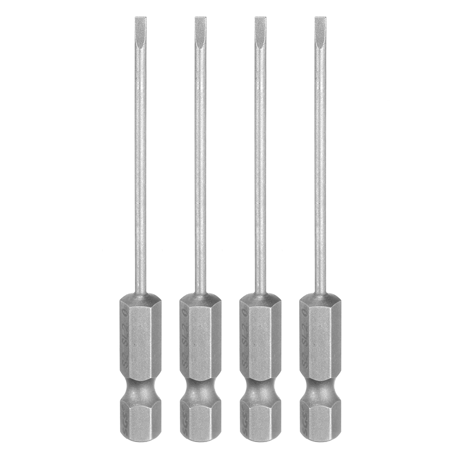 4pcs SL2.0 Slotted Screwdriver Bits 3" Long Magnetic Head Screw Driver ...