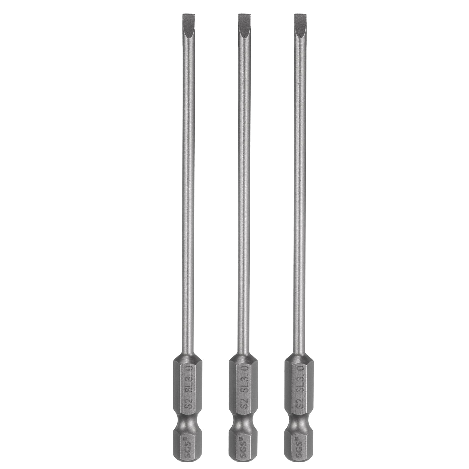 3pcs SL3.0 Slotted Screwdriver Bits 4" Long Magnetic Head Screw Driver ...