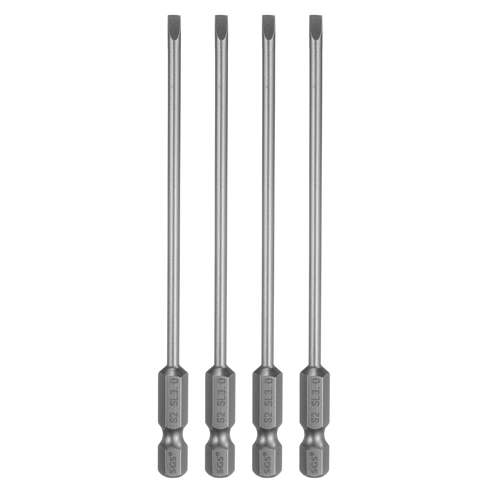4pcs SL3.0 Slotted Screwdriver Bits 4" Long Magnetic Head Screw Driver ...