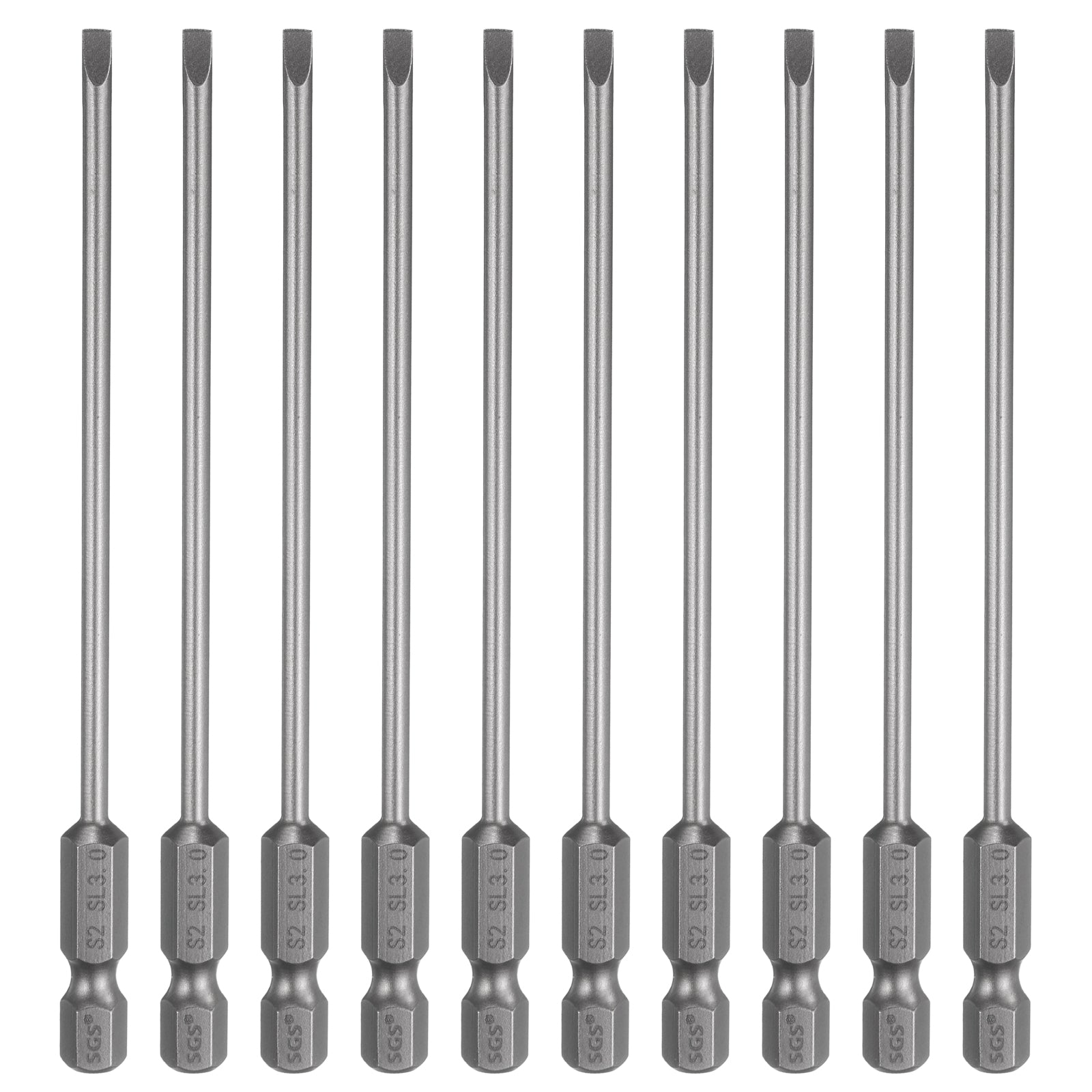 10pcs SL3.0 Slotted Screwdriver Bits 4" Magnetic Head Screw Driver ...