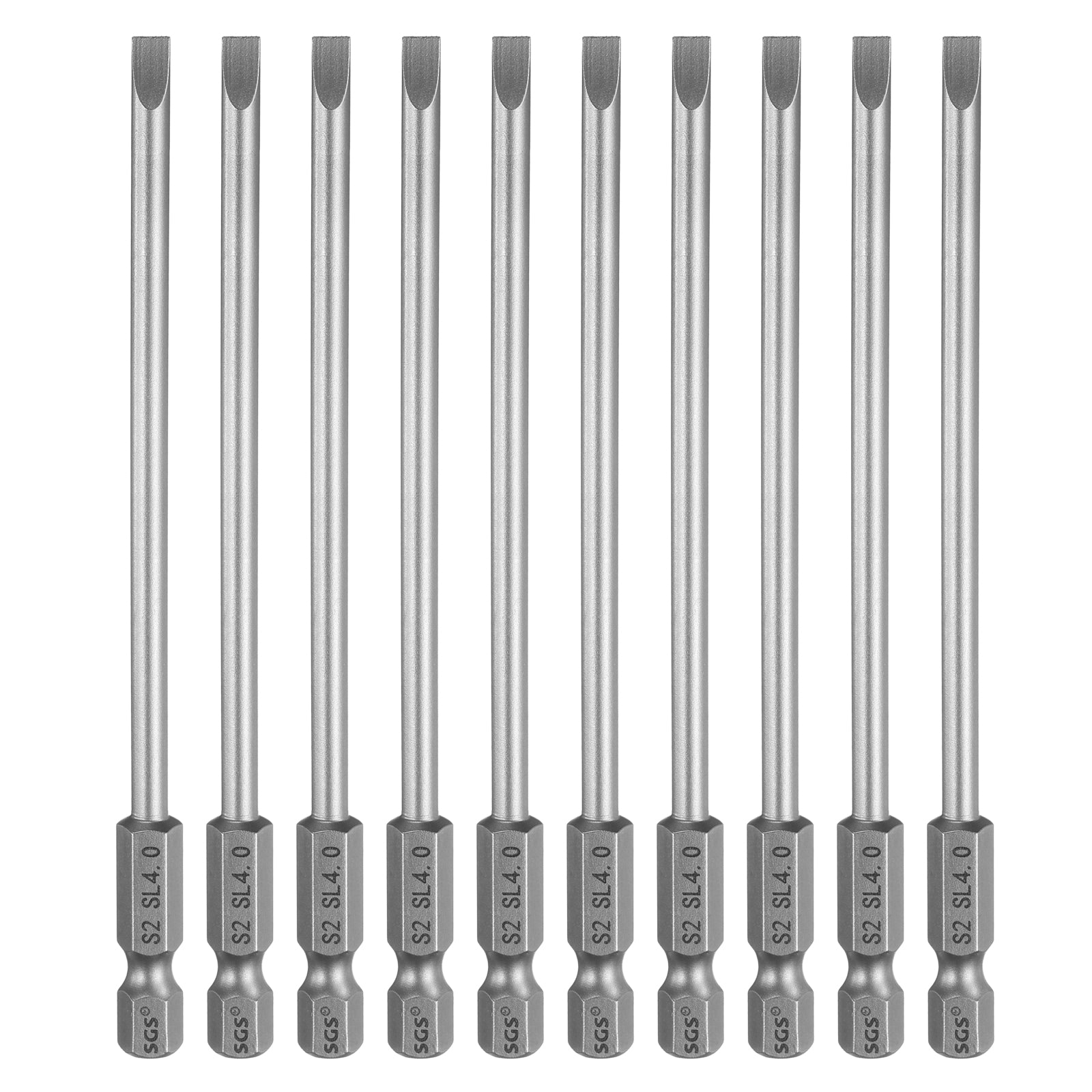 10pcs SL4.0 Slotted Screwdriver Bits 4" Magnetic Head Screw Driver ...