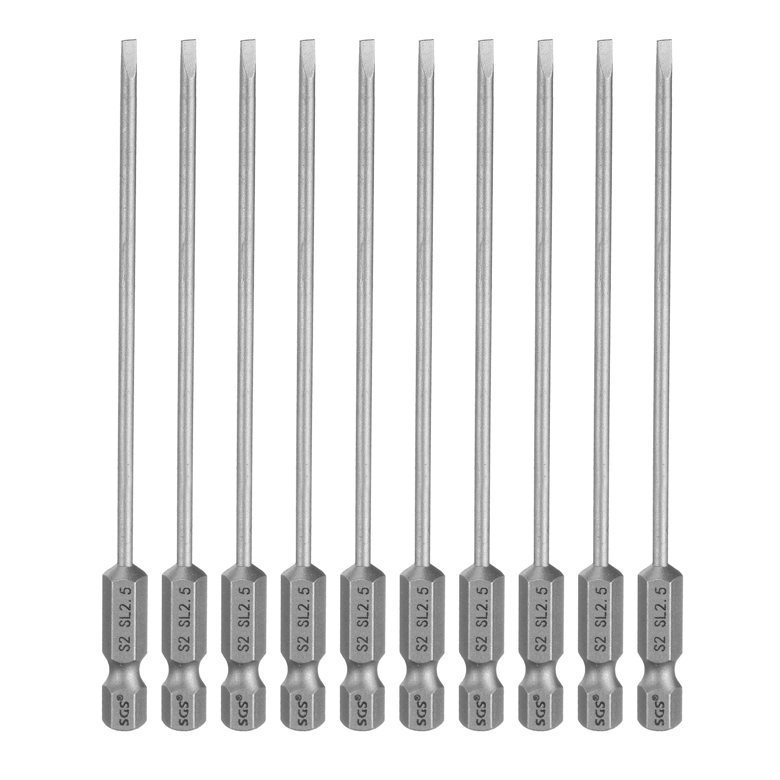 10pcs SL2.5 Slotted Screwdriver Bits 4.33" Magnetic Head Screw Driver ...