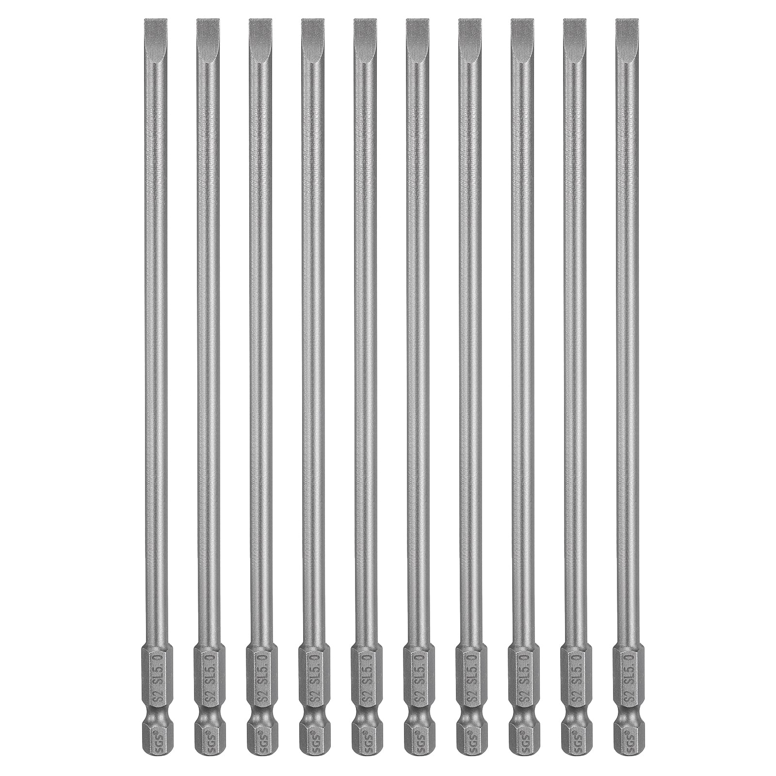 10pcs SL5.0 Slotted Screwdriver Bits 6" Magnetic Head Screw Driver ...