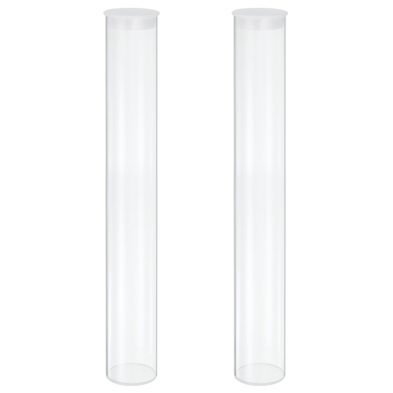 Clear Plastic Storage Tubes, 2" x 14"(50x350mm) with Black Lid, 2 Set ...