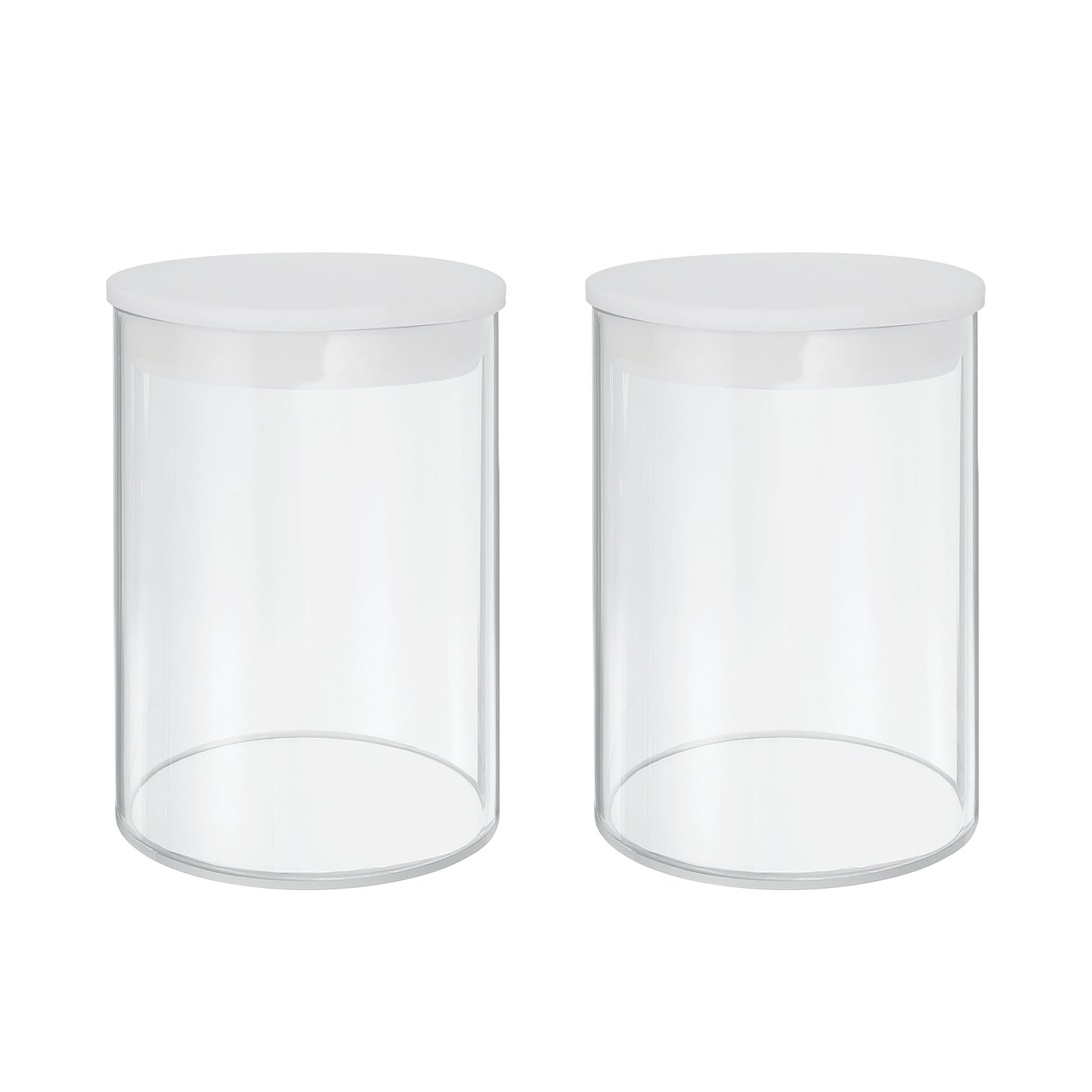 Clear Plastic Storage Tubes, 2 3/4" x 4"(70x100mm) with Black Lid, 2 ...