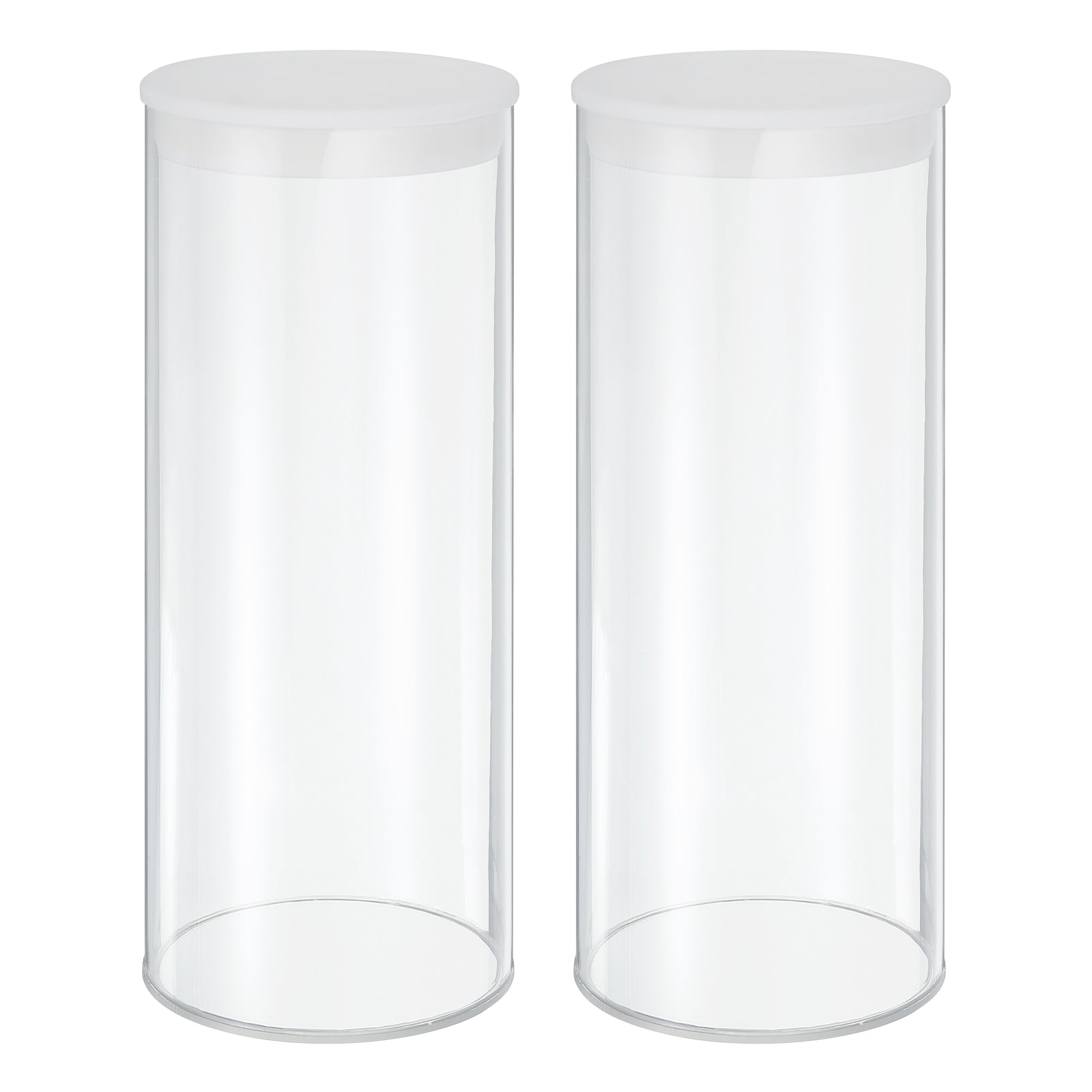 Clear Plastic Storage Tubes, 3 1/8" x 8"(80x200mm) with Black Lid, 2 ...