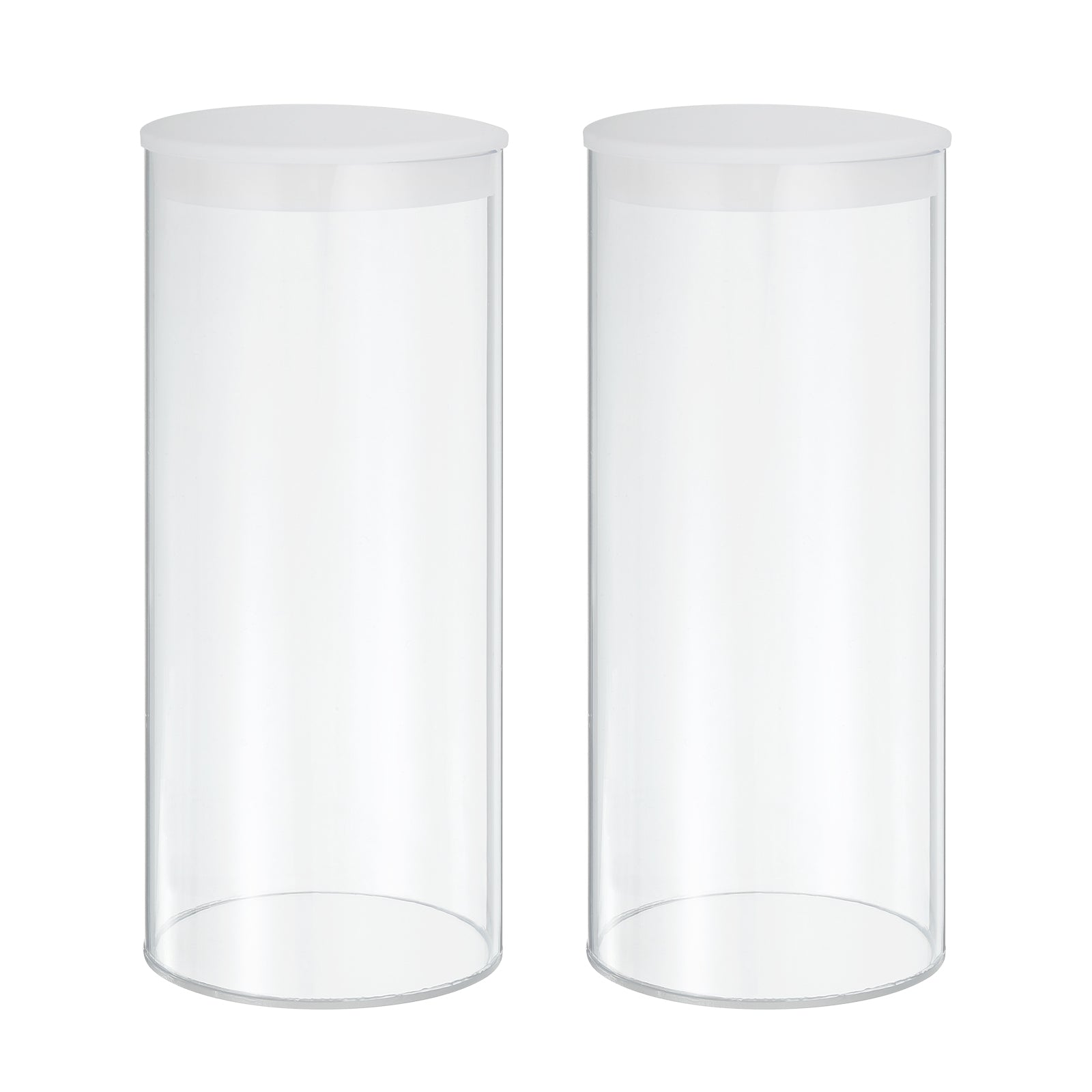 Clear Plastic Storage Tubes, 3 9/16" x 8"(90x200mm) with Black Lid, 2 ...