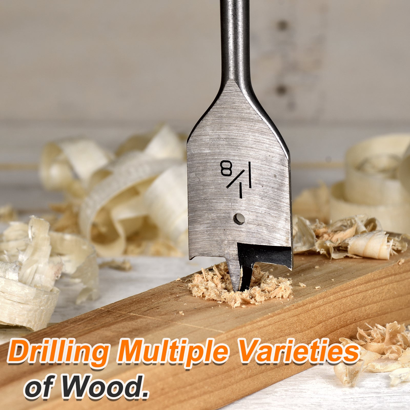 Spade Drill Bit 5/8" Paddle Flat Bits Wood Hole Cutter Silver Tone ...