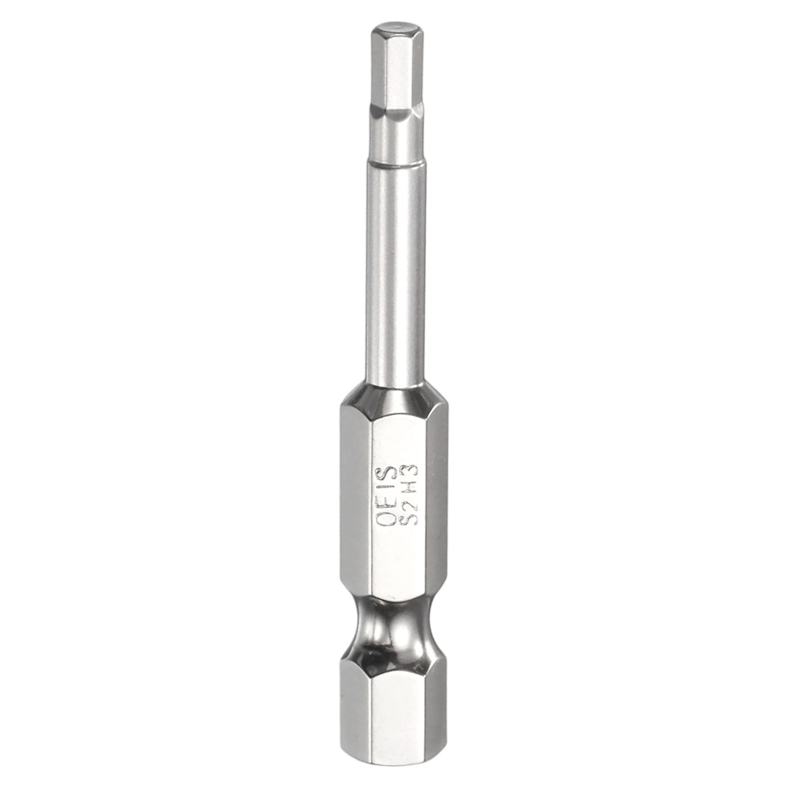 H3.0 Hex Screwdriver Bit 3.0mm Flat Tip 1/4" Shank 50mm Long Chrome ...