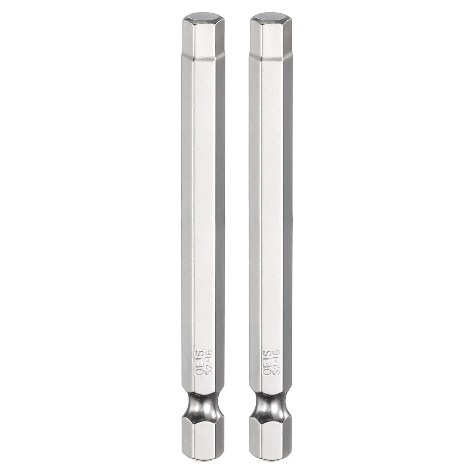 2pcs H6.0 Hex Screwdriver Bit 6.0mm Flat Tip 1/4" Shank 75mm Long ...