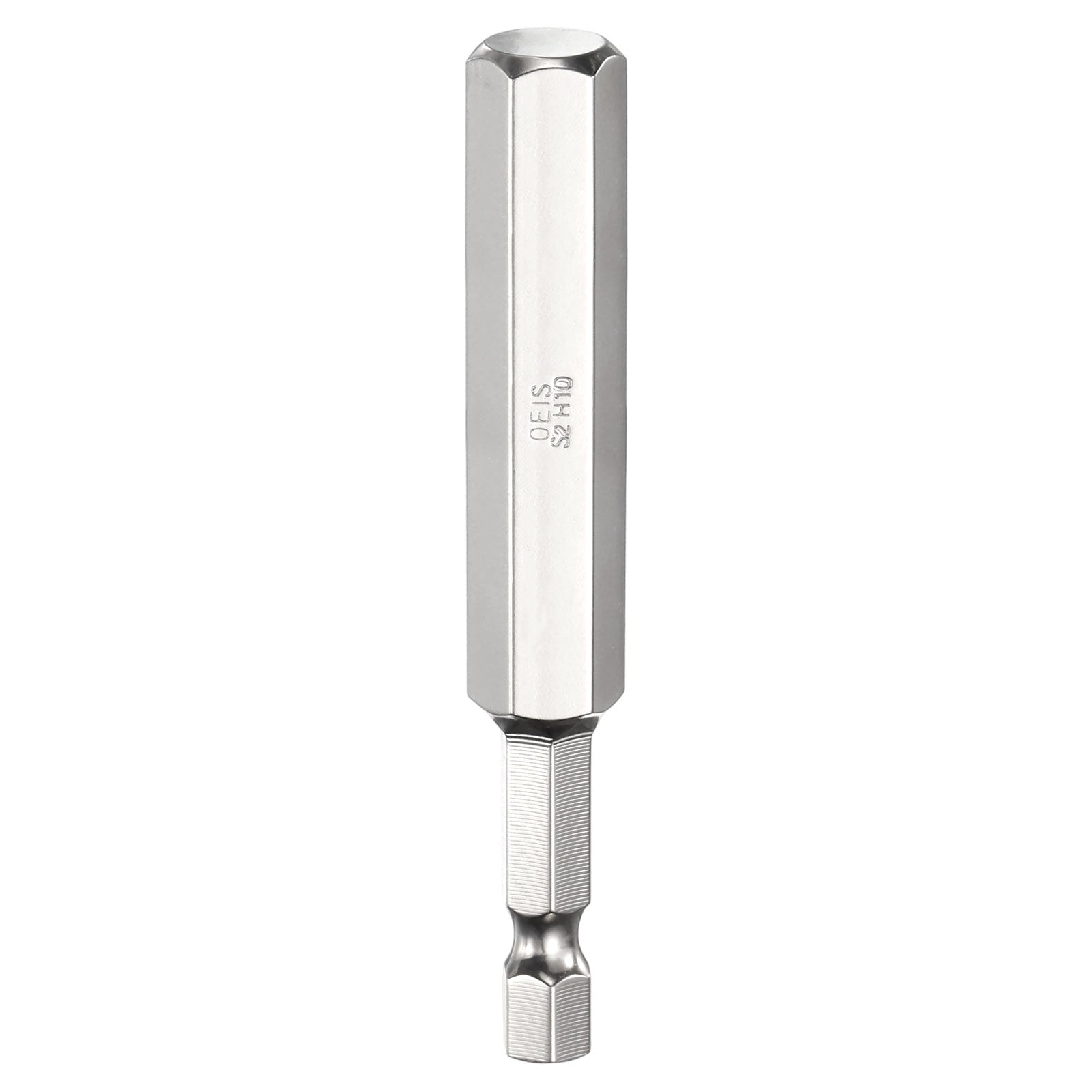 H10 Hex Screwdriver Bit 10mm Flat Tip 1/4" Shank 75mm Long Chrome ...