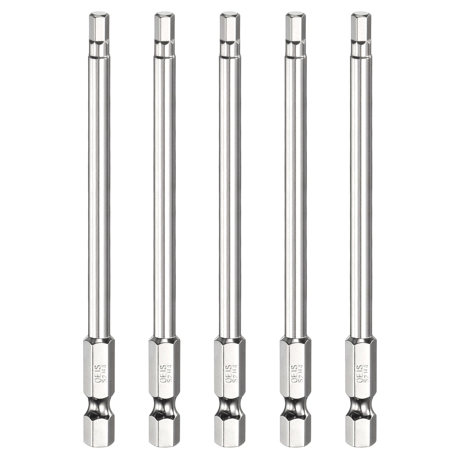 5pcs H4.0 Hex Screwdriver Bit 4.0mm Flat Tip 1/4" Shank 100mm Long ...